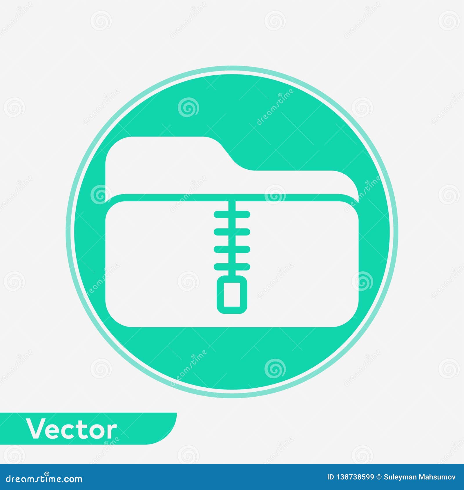 Zip Folder Vector Icon Sign Symbol Stock Vector - Illustration of sign ...