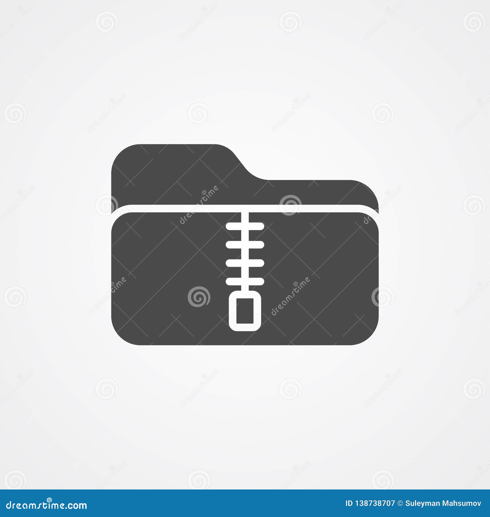 Zip Folder Vector Icon Sign Symbol Stock Vector - Illustration of ...