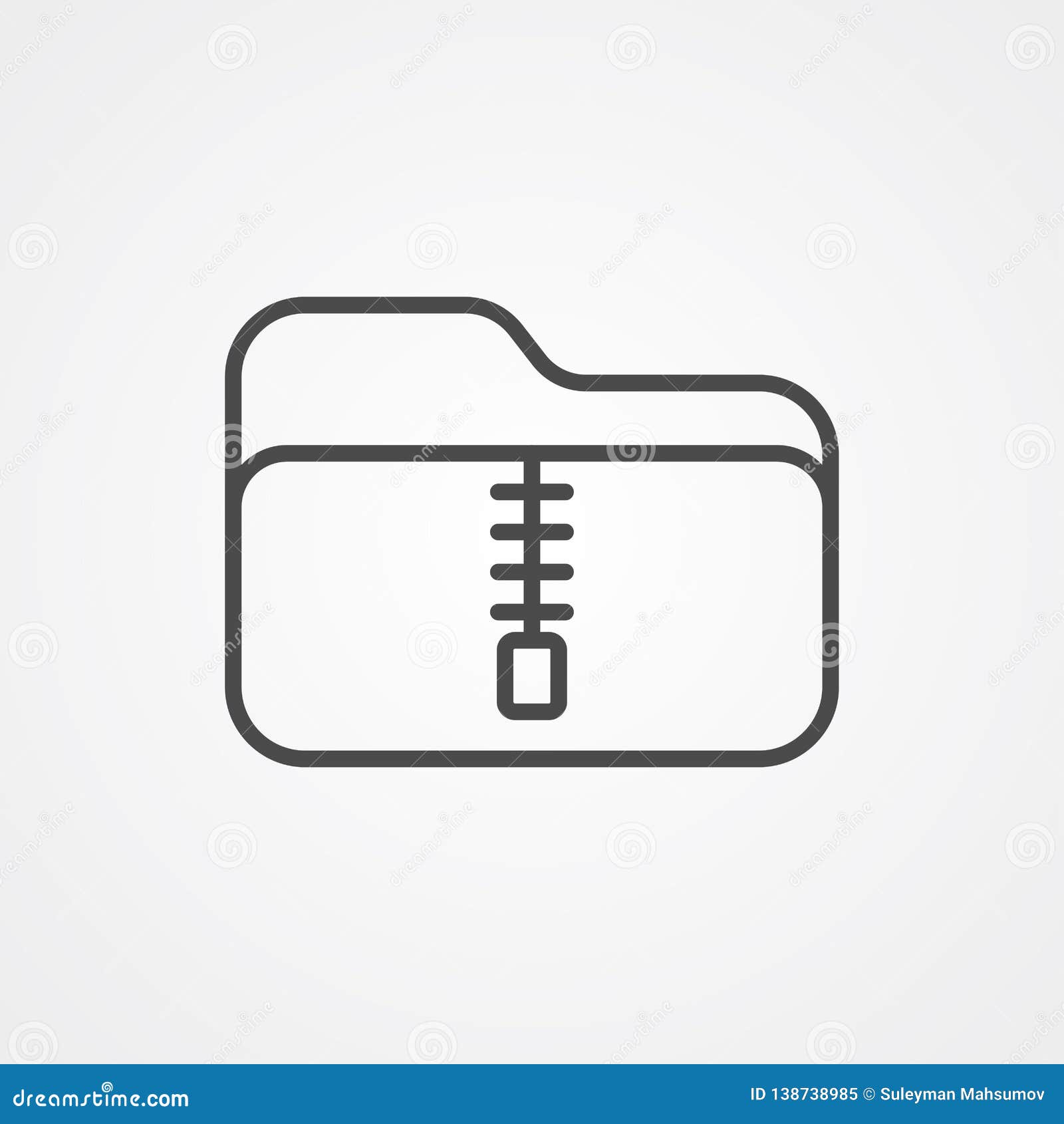 Zip Folder Vector Icon Sign Symbol Stock Vector - Illustration of ...