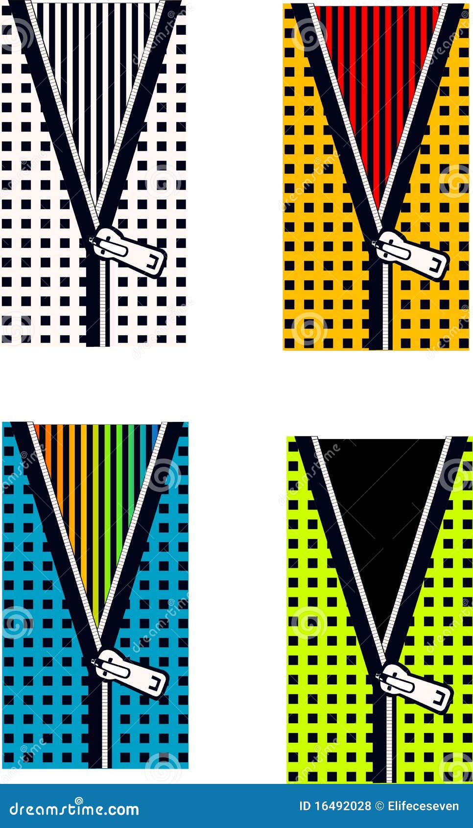 Zip on garment stock vector. Illustration of short, shorts - 16492028