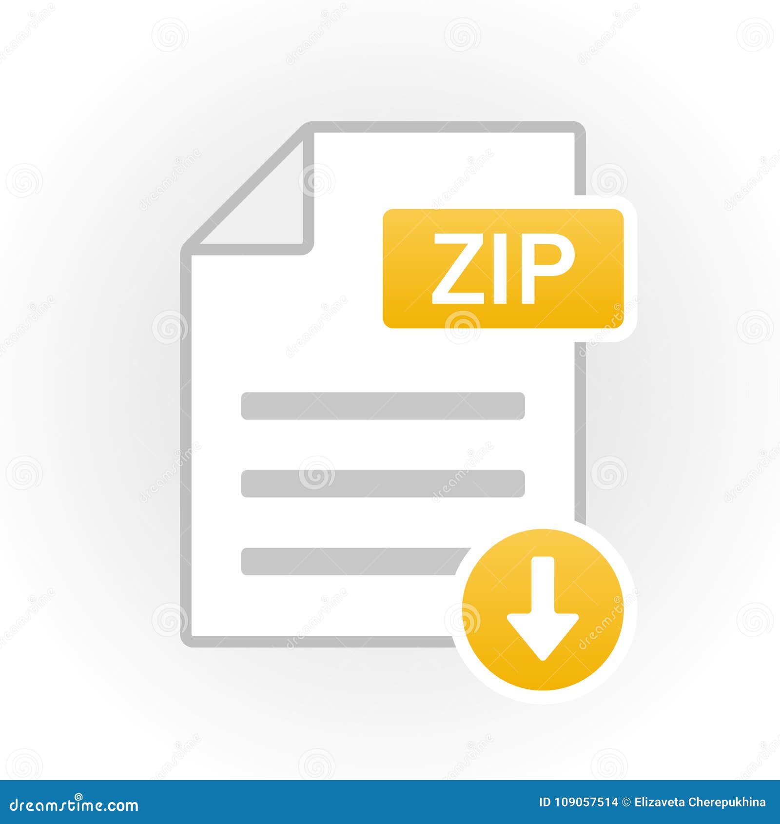 ZIP Icon Isolated. File Format Stock Vector - Illustration of color ...