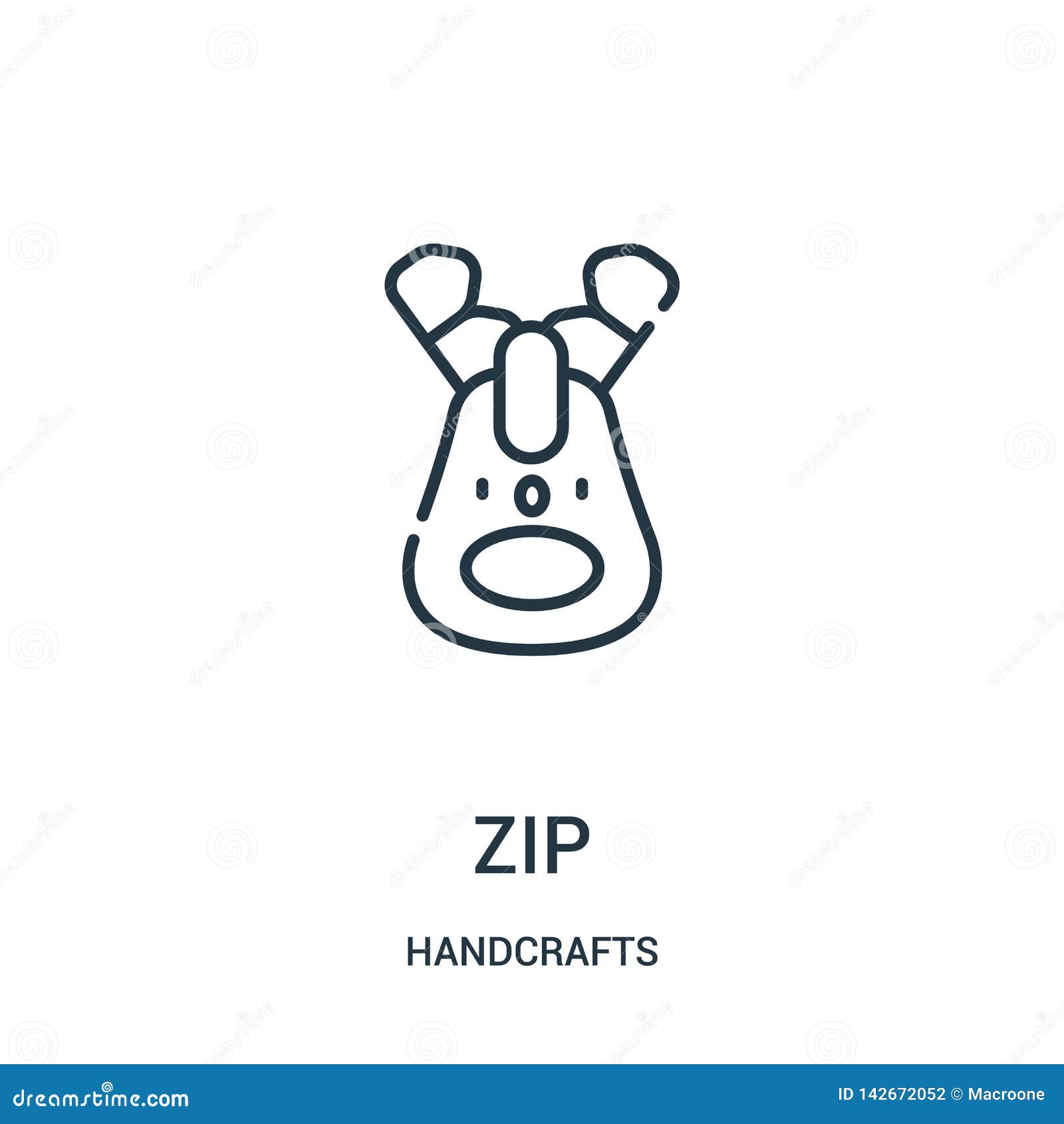 Zip Icon Vector from Handcrafts Collection. Thin Line Zip Outline Icon ...
