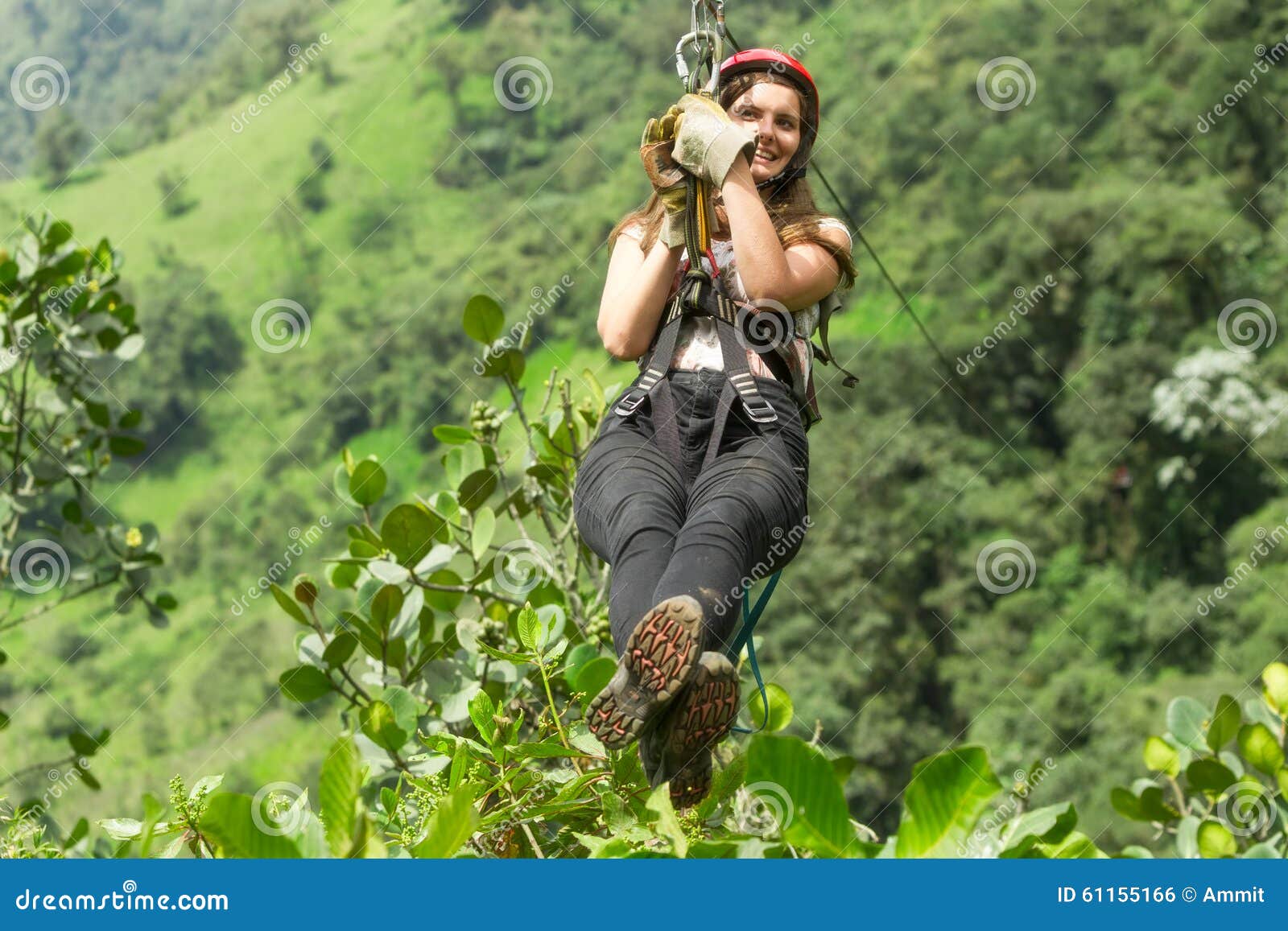 Zip Line Fun stock photo. Image of active, helmet, action - 61155166