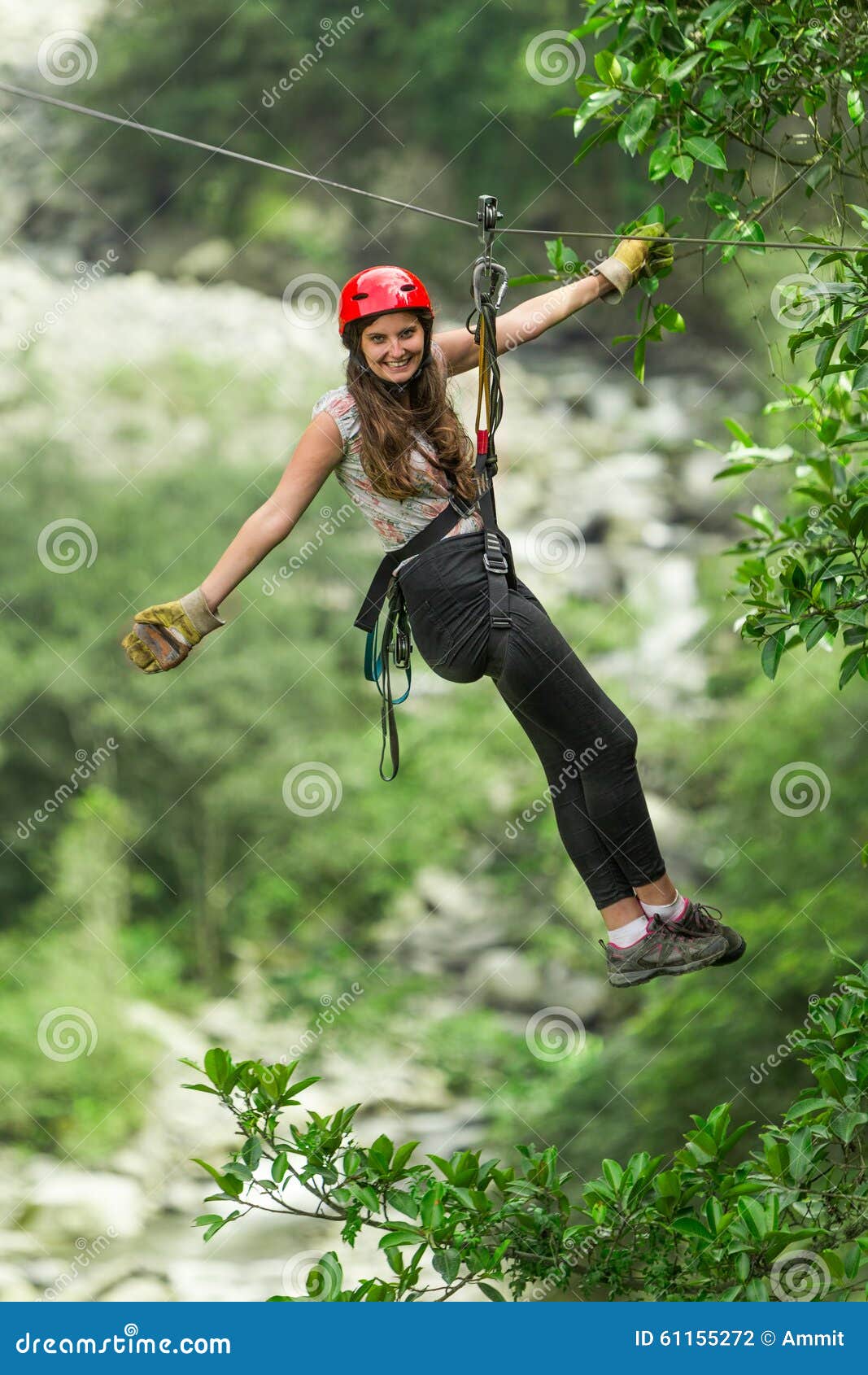 Zip Line Fun stock photo. Image of glide, flying, ecuador - 61155272