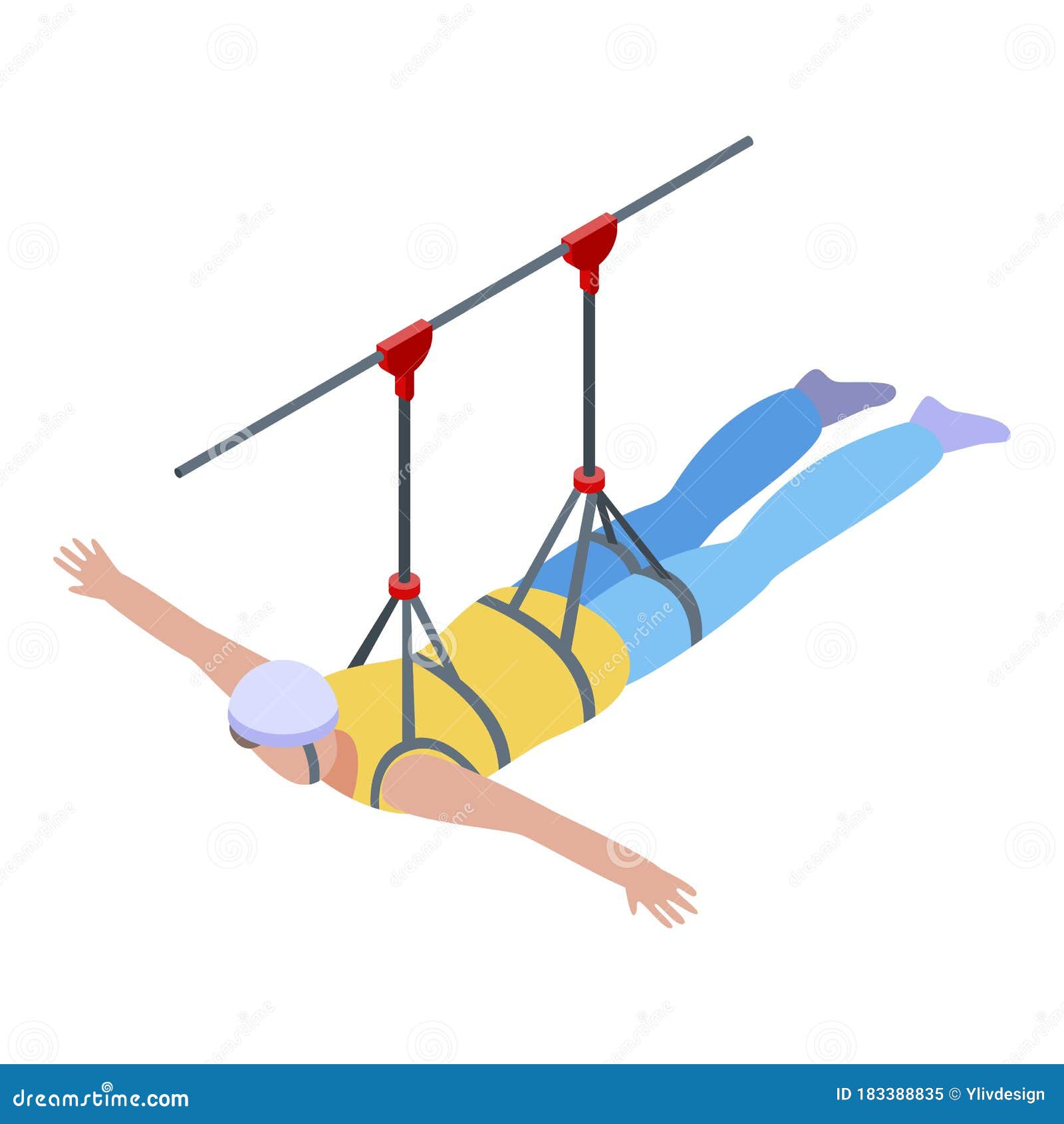 Zip Line Icon, Isometric Style Stock Vector - Illustration of park ...