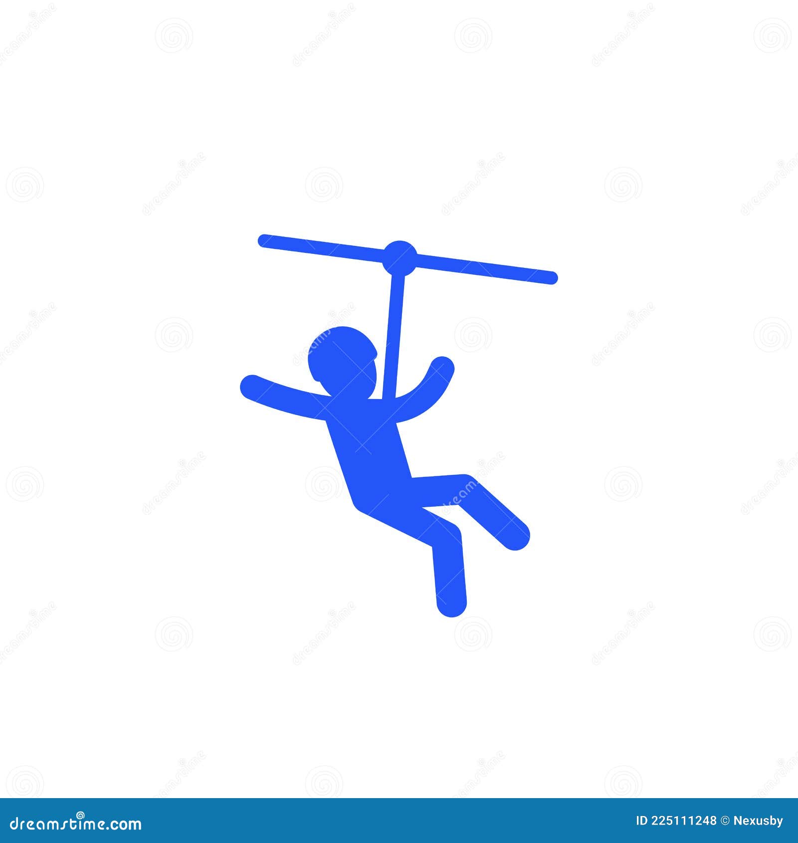 Zip Line Icon on White, Vector Sign Stock Vector - Illustration of ...