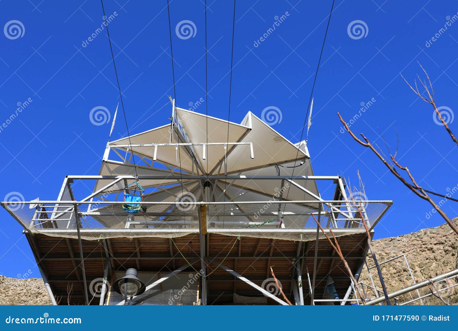 Zip line station stock photo. Image of exciting, rope - 171477590