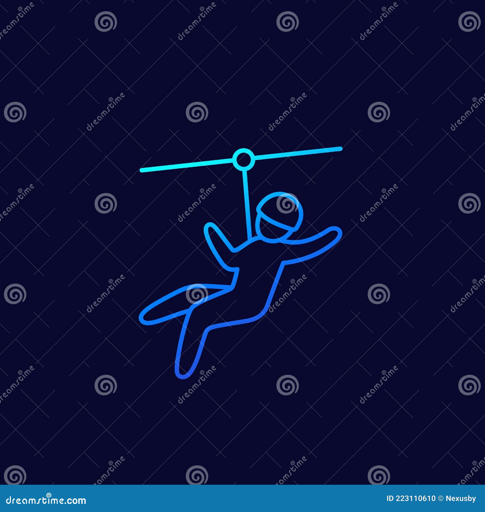 Zip Line, Zipline Icon, Line Vector Stock Vector - Illustration of icon ...