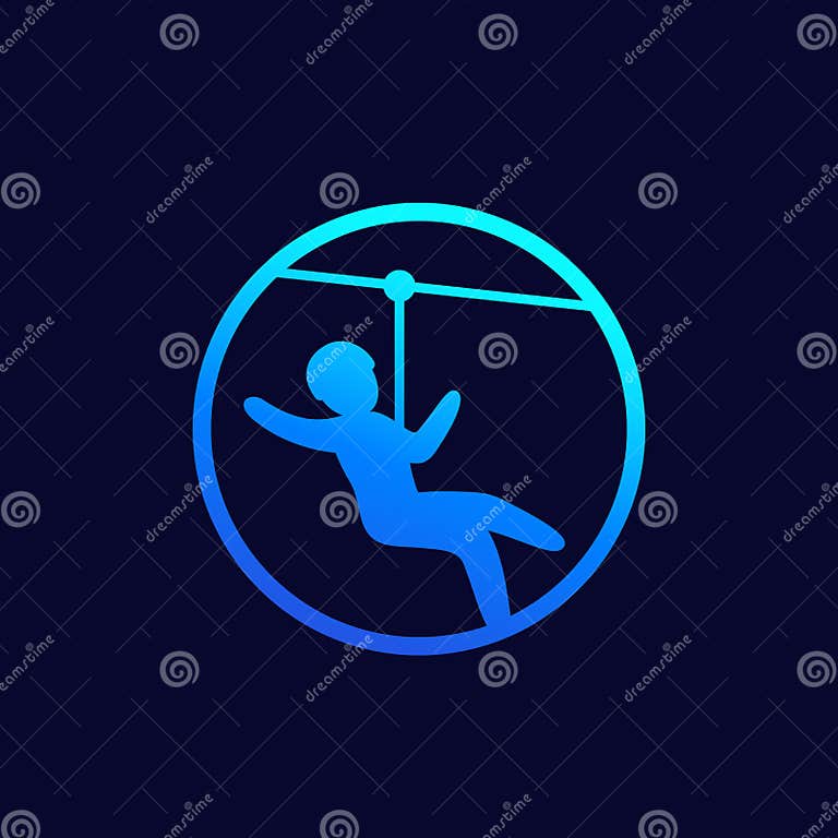 Zip Line, Ziplining Icon for Web Vector Stock Vector - Illustration of ...