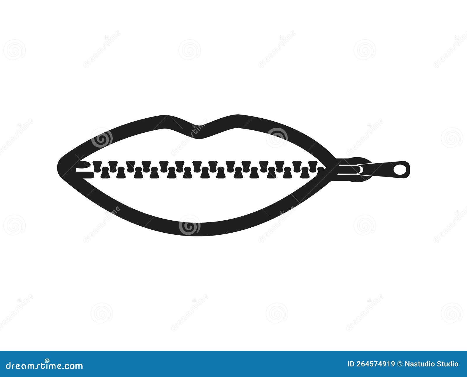 Zip Lips Icon. Mouth with a Zip Closure. Keep Quiet Stock Vector ...