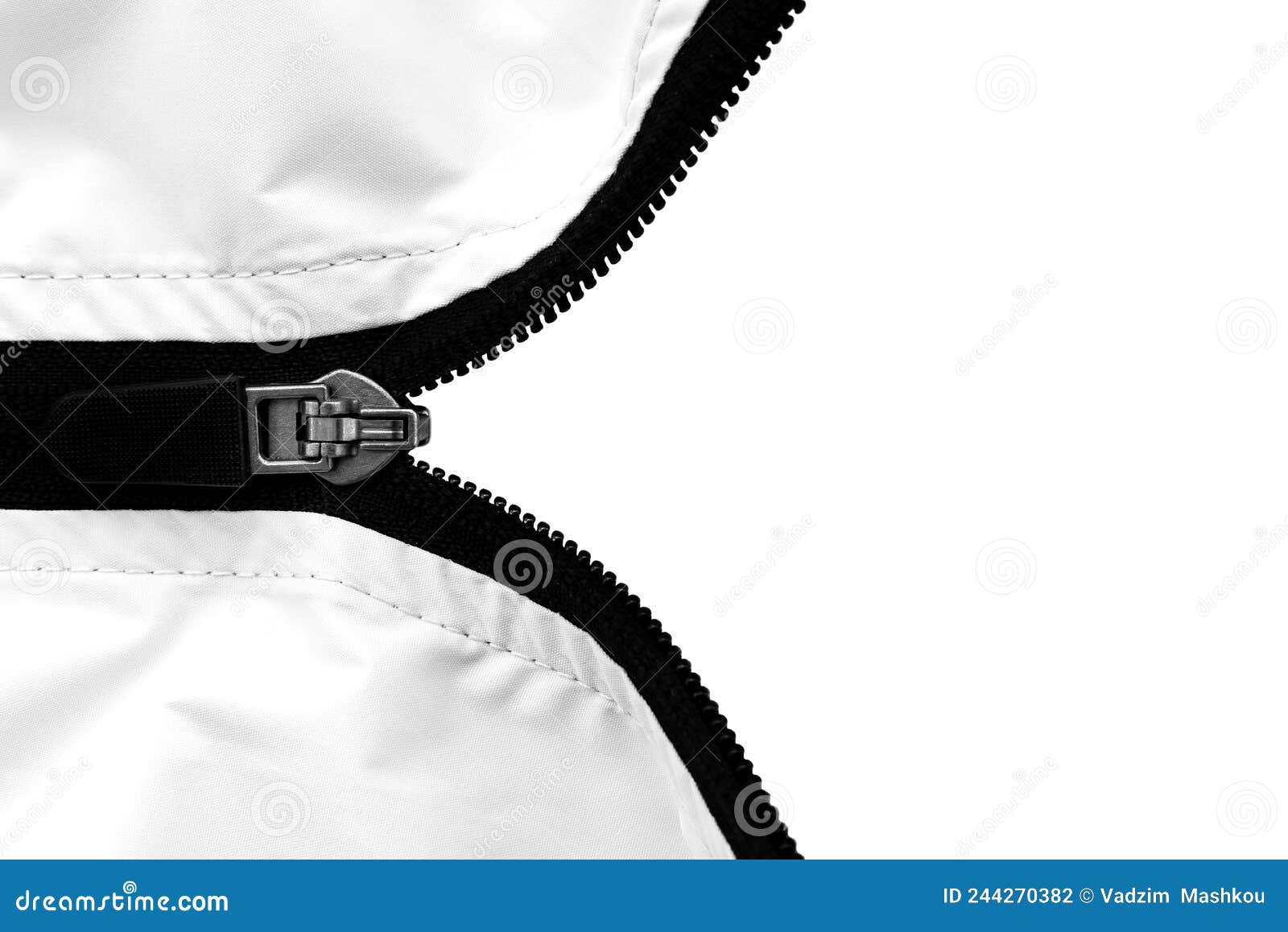 Zip Lock on Clothes with a Place for an Inscription or Logo. Lock with ...