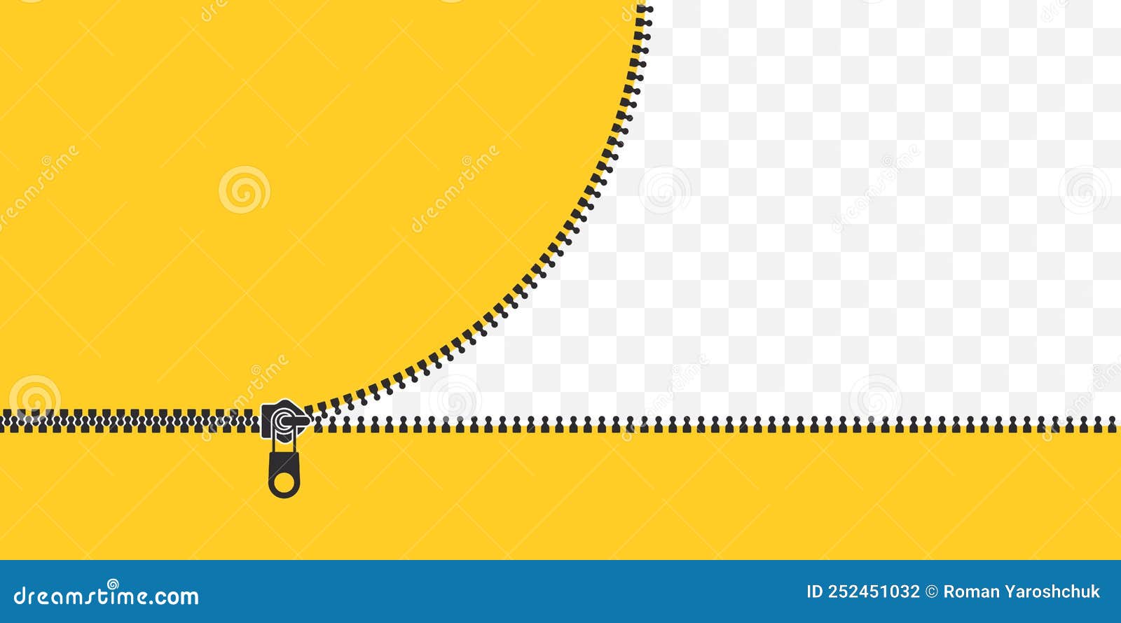 Zip Locker. Closed and Open Zipper. Yellow Background with Clasp Stock ...