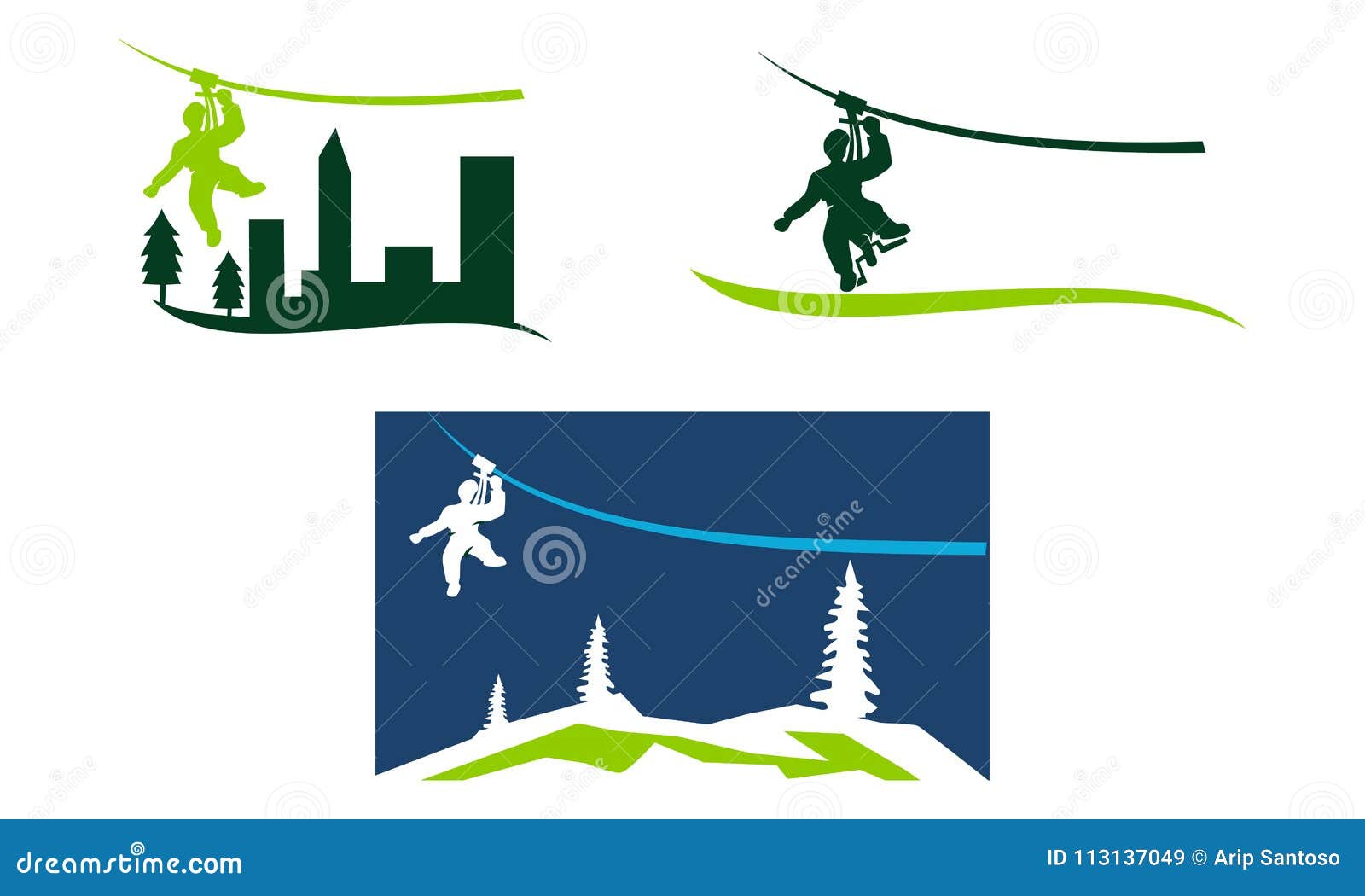 Zip Logo Design Template Set Stock Vector - Illustration of adventure ...