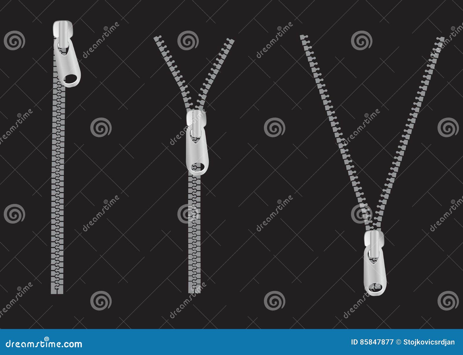 Zip stock vector. Illustration of clothing, lock, buckle - 85847877