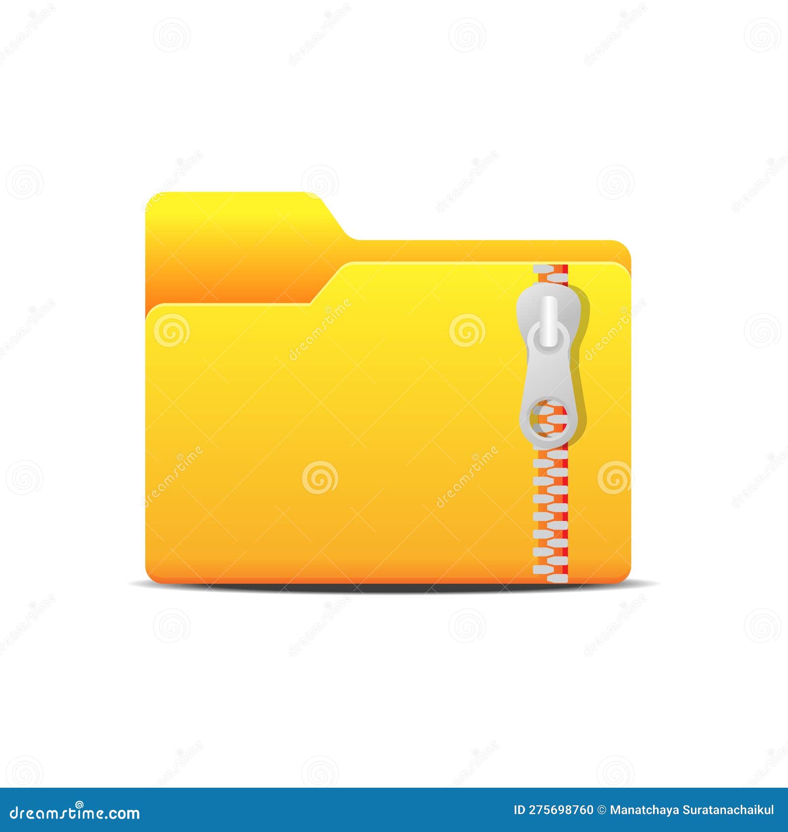 Ziped Folder Icon. Archived Directory Icon Isolated on Background Stock ...