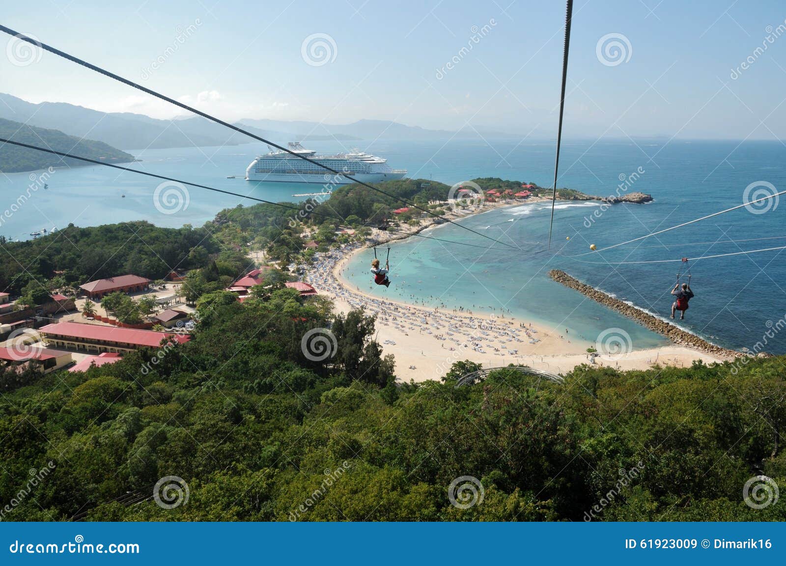 ZipLine in Haiti stock image. Image of haiti, beach, labadee - 61923009