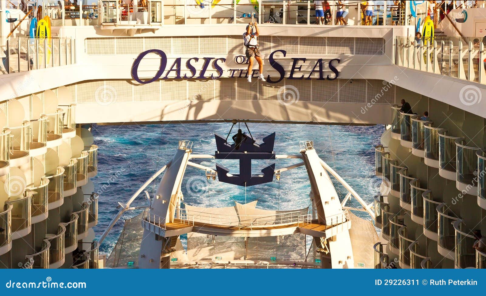 Ziplining on Cruise Ship editorial photo. Image of tourist - 29226311