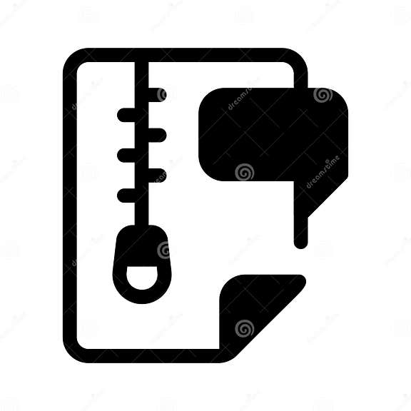 Zipped File Icon Representing Compressed Files or Data Stock ...