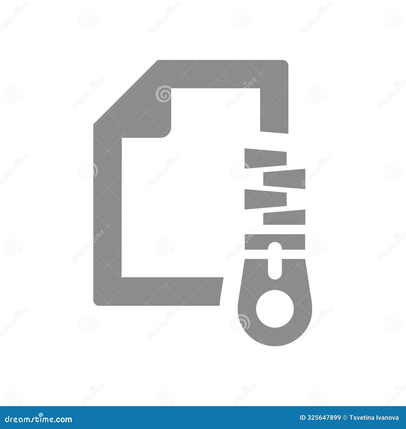 Zipped File Folder Icon Thin Outline Art Symbol Cartoon Vector ...