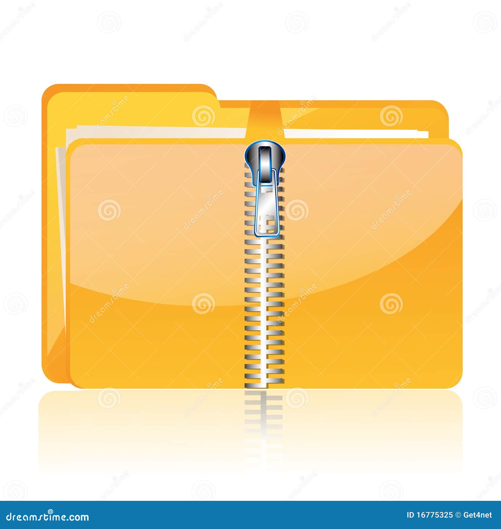 Zipped folder stock illustration. Illustration of catalog - 16775325