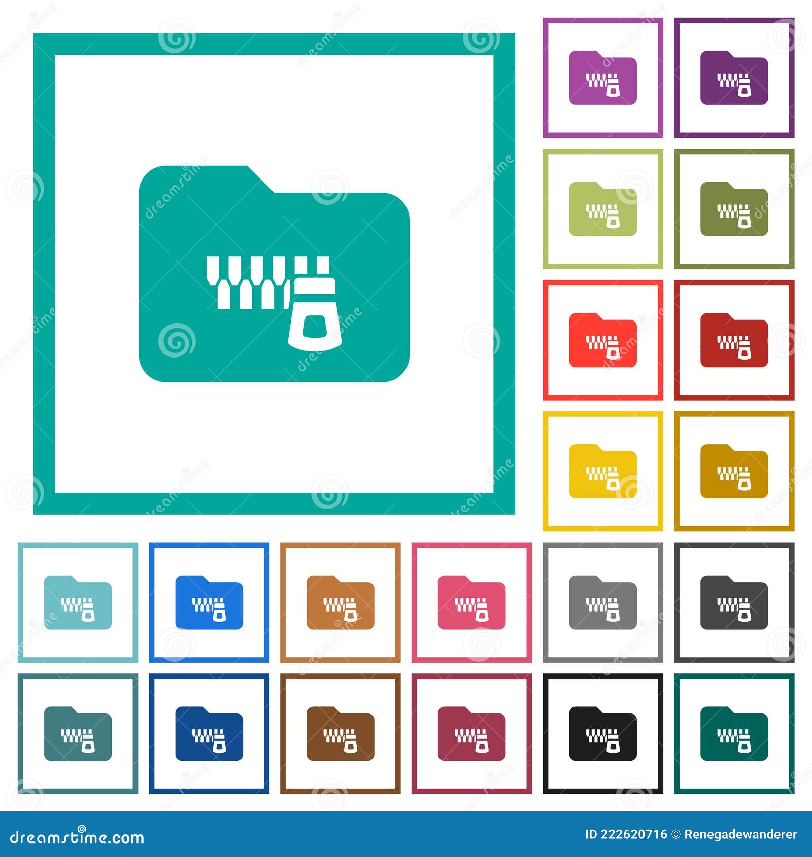 Zipped Folder Standing On Yellow Background. 3D Illustration Royalty ...