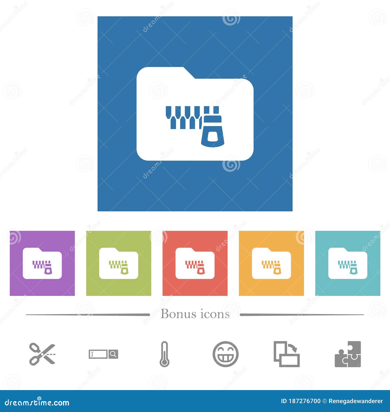 Zipped Folder Standing On Yellow Background. 3D Illustration Royalty ...