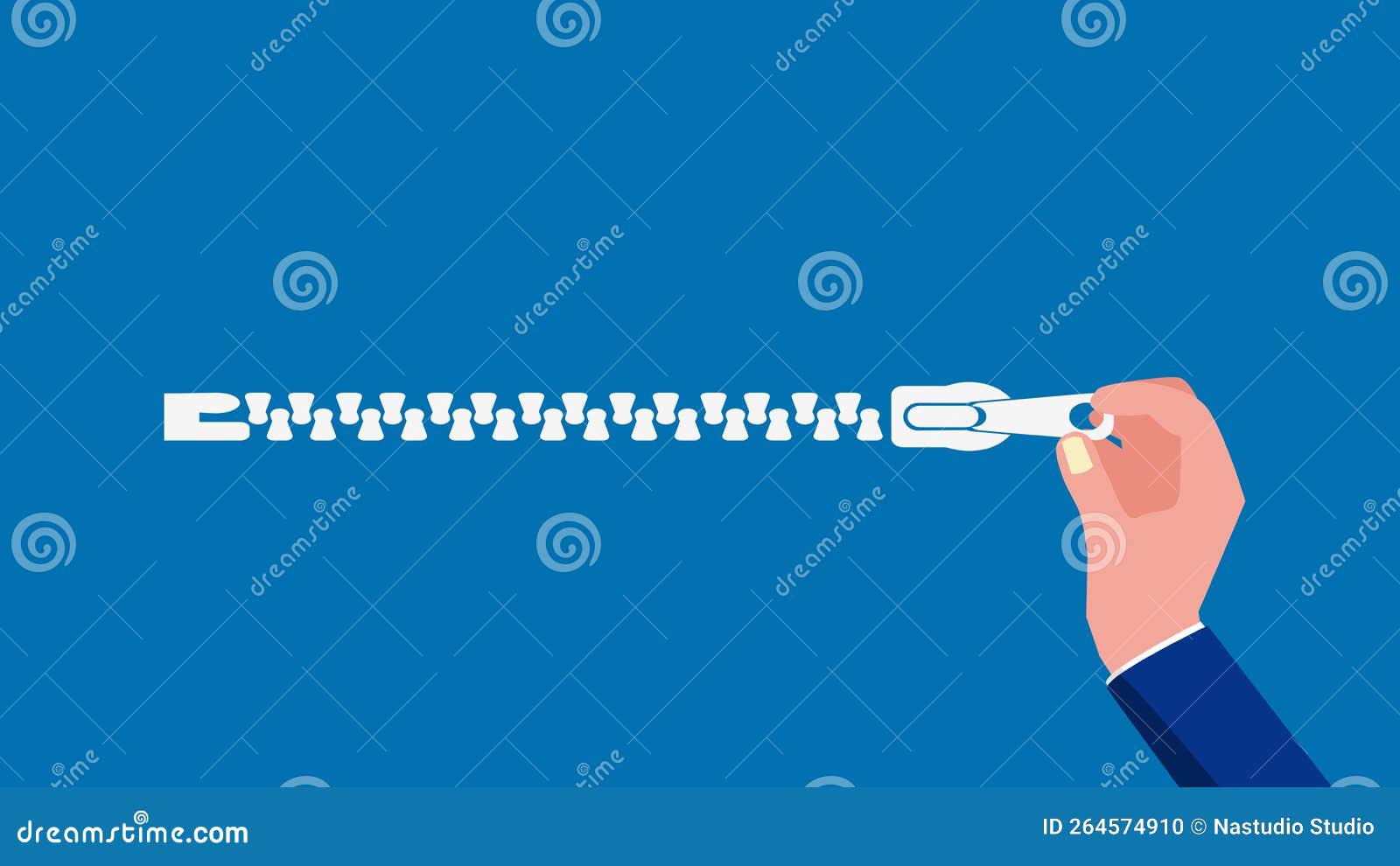 Zipper Background. Hands Closed Zipper Sign Stock Vector - Illustration ...