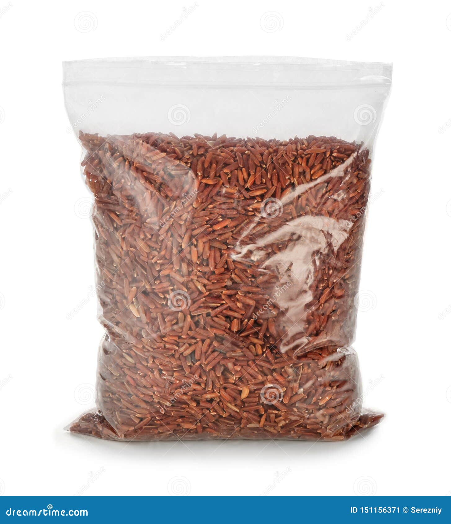Zipper Bag with Raw Red Rice on White Background Stock Image - Image of ...
