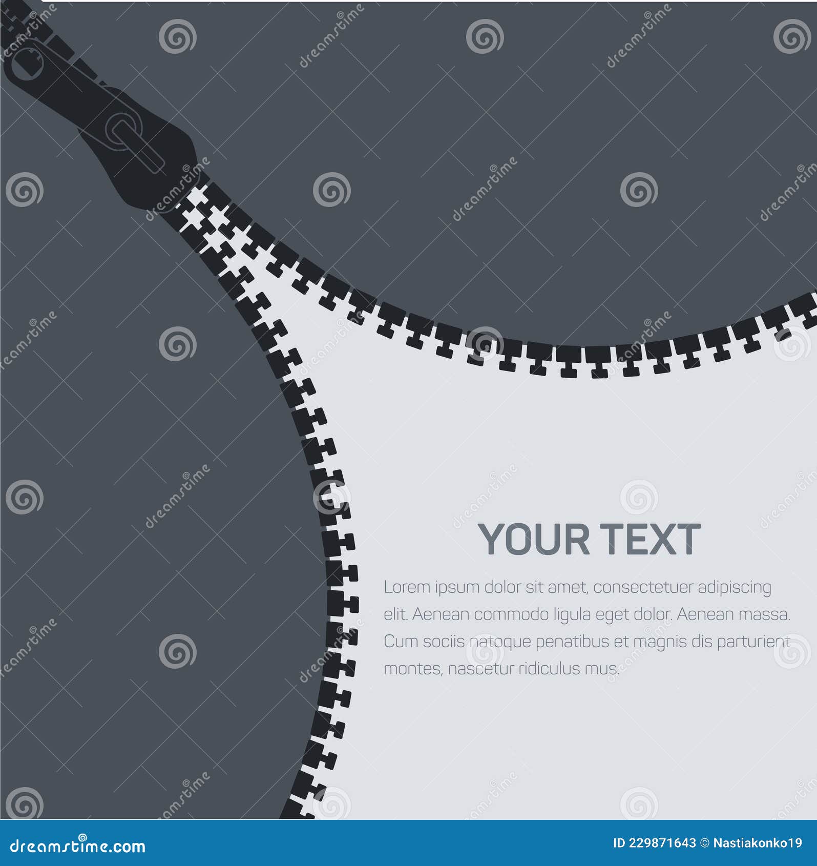 Zipper Banner Template. Open Zipper. Empty Poster for Your Design ...