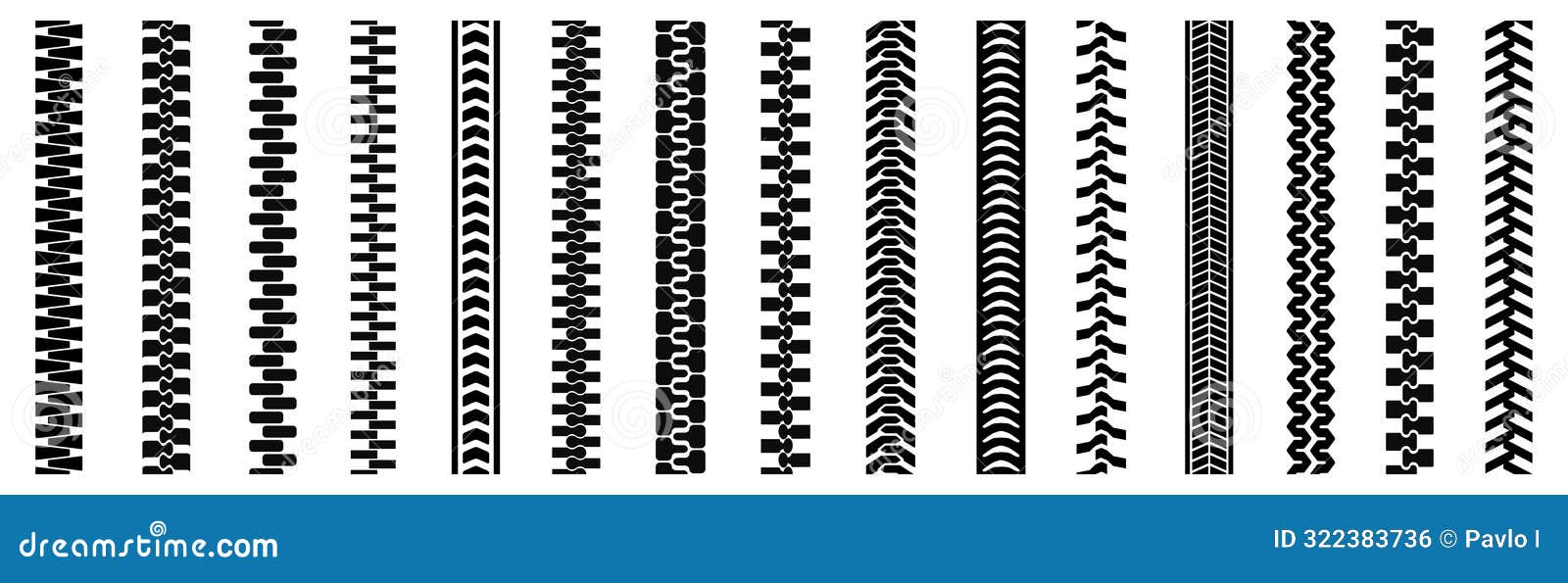 Zipper Brush Set, Zip Collection, Zipper Seamless, Fasteners Patterns ...