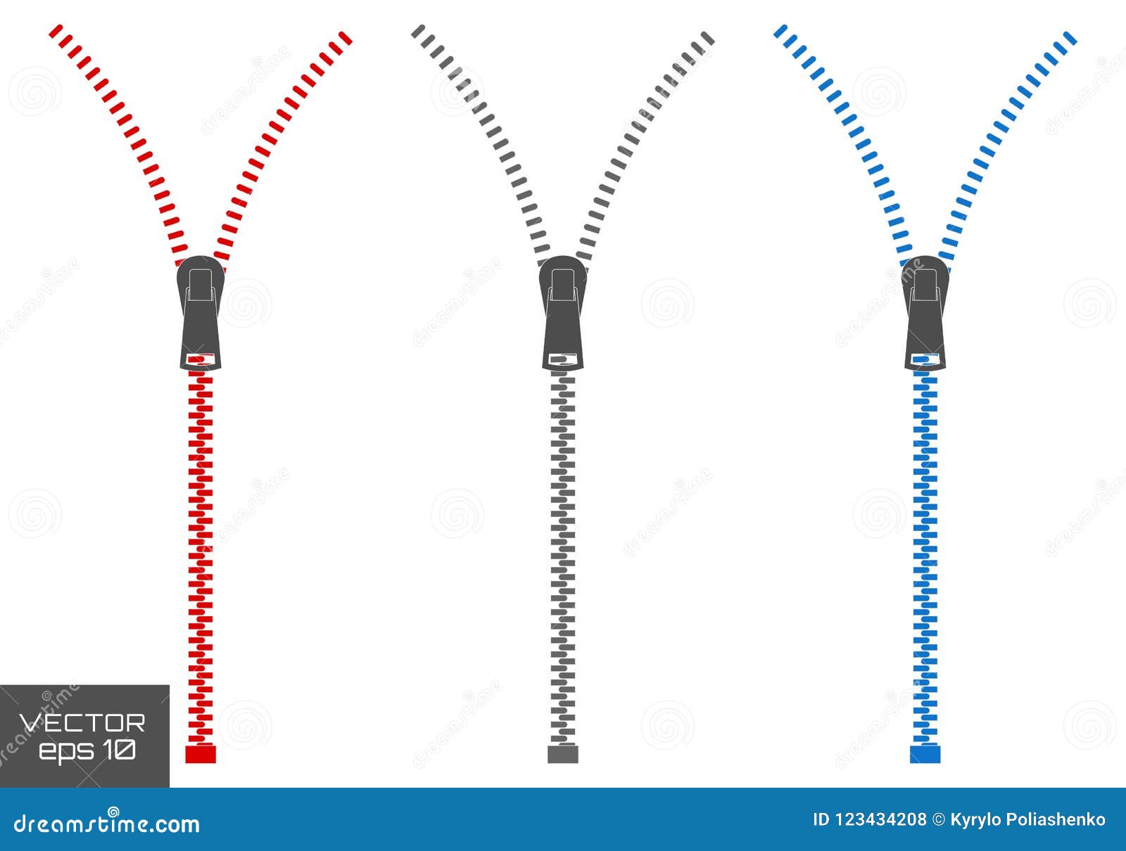 Zipper Buttoned. Flat Style. Stock Vector - Illustration of icon ...