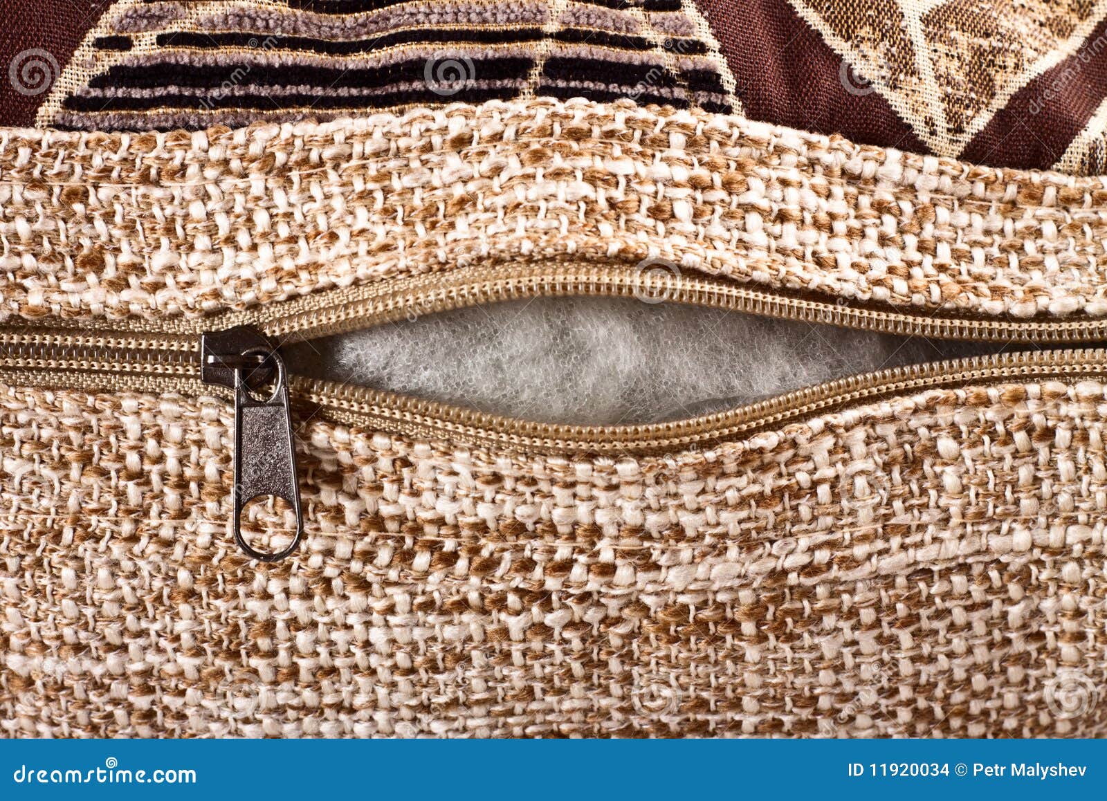 Zipper Clasp on Decorative Pillow Stock Photo - Image of fabric, cloth ...