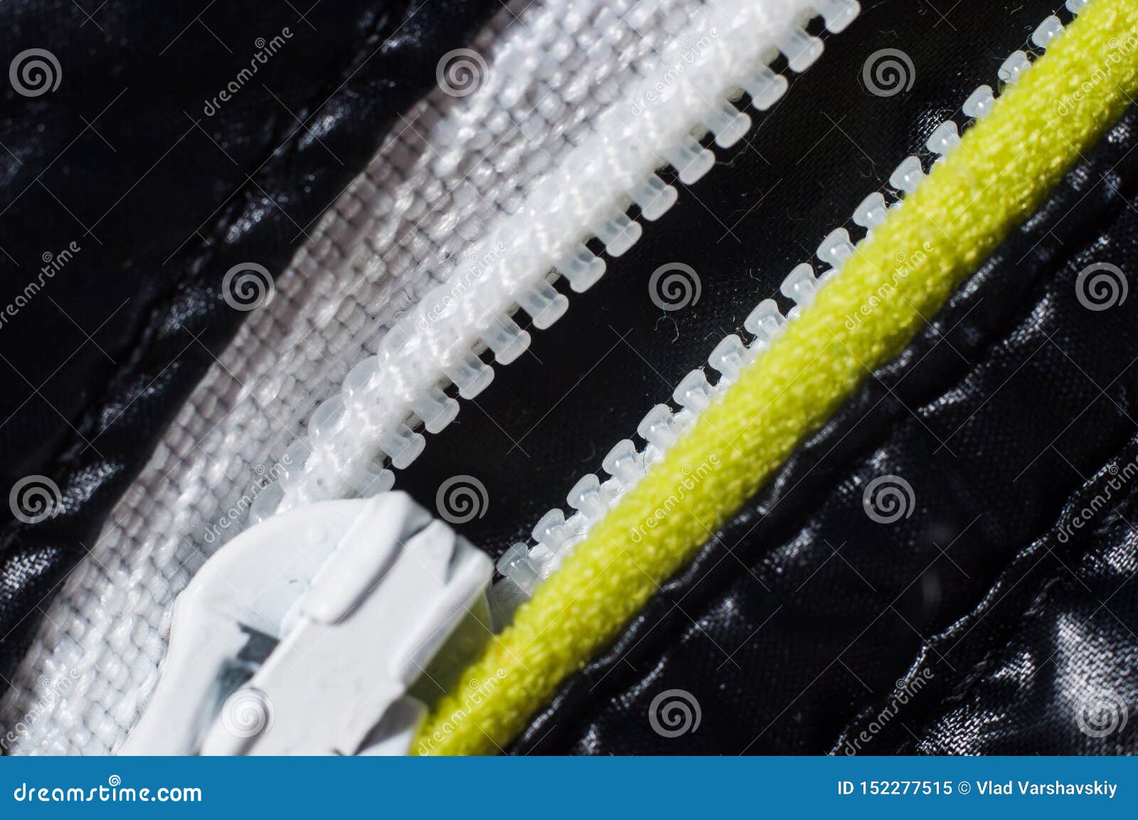 Zipper Clasp with Lock on the Jacket in Black, Close-up Stock Image ...
