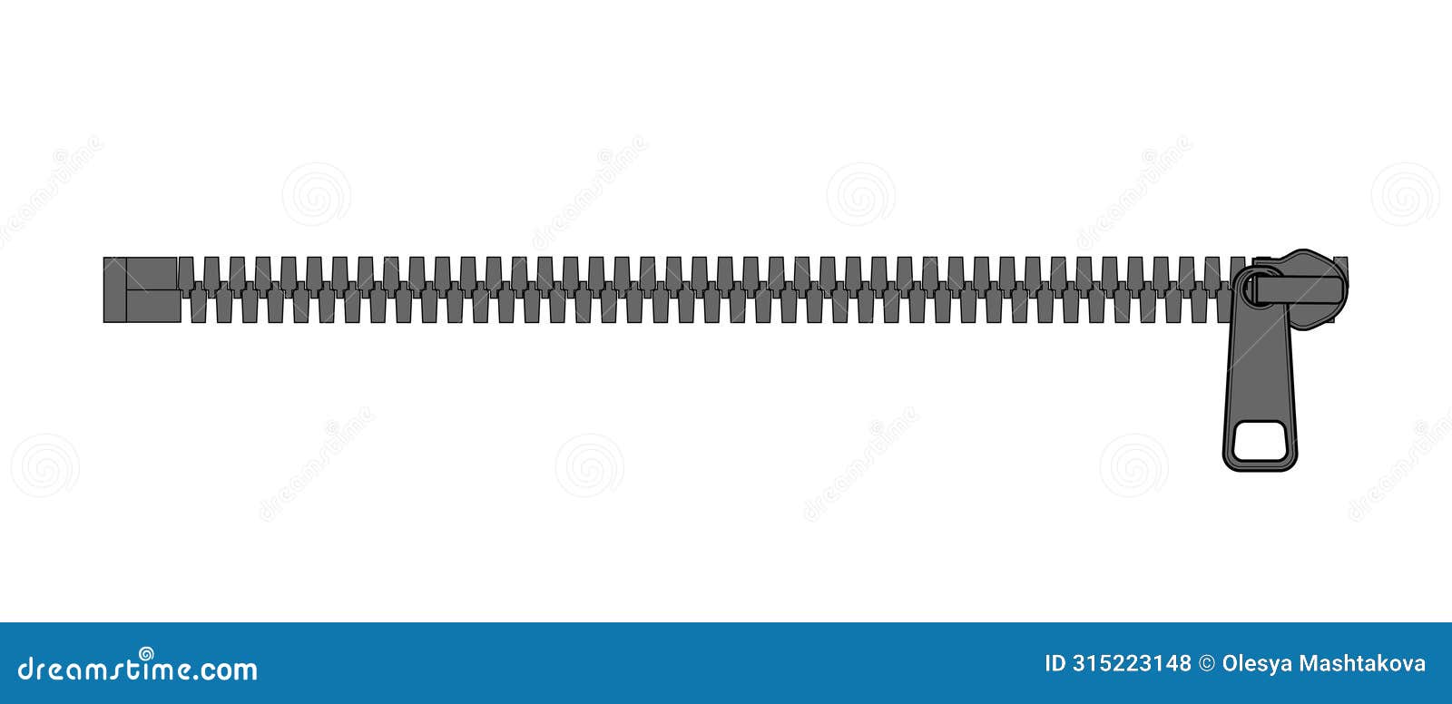 Zipper. Closed zip clasp stock vector. Illustration of material - 315223148