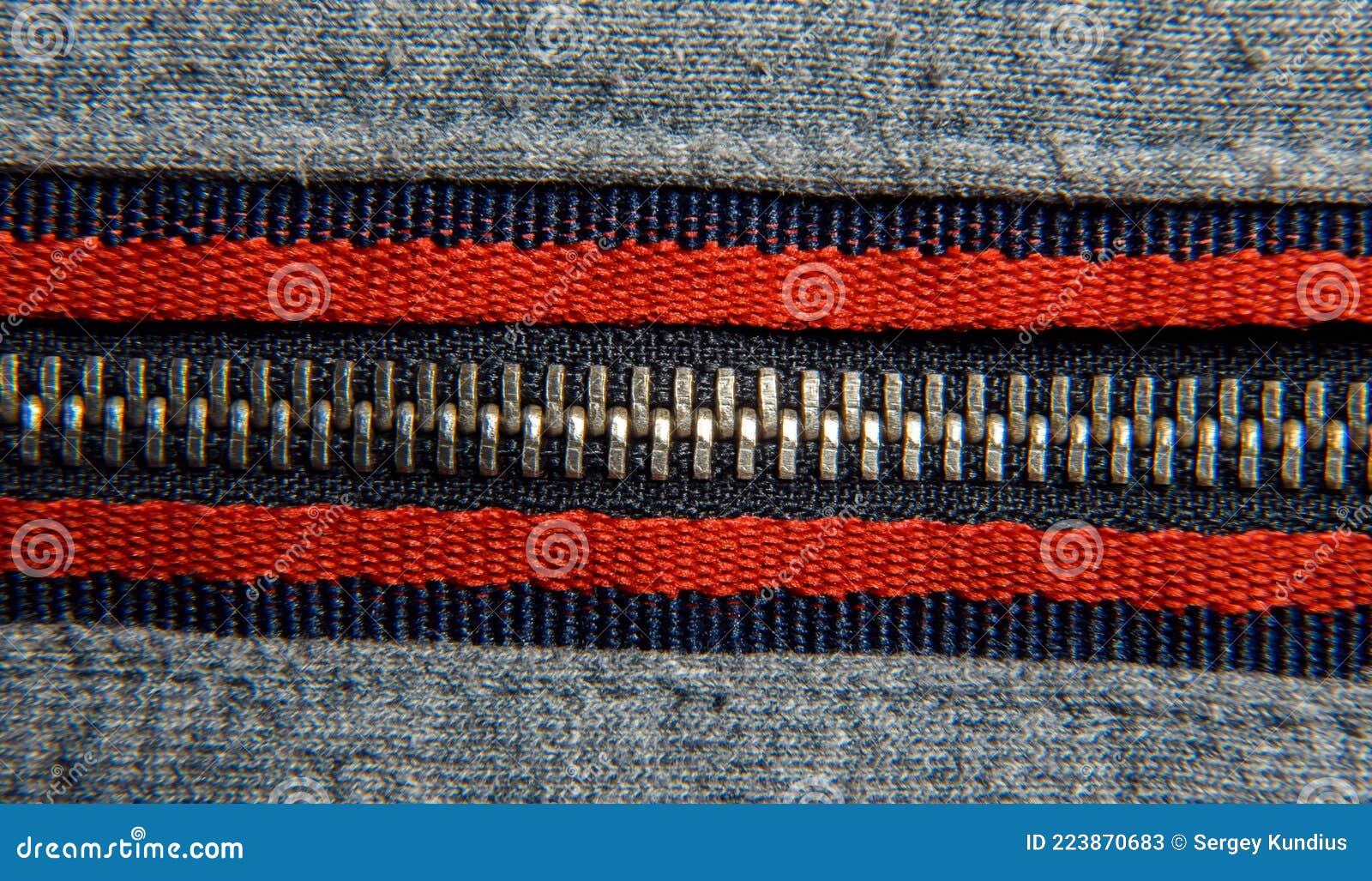 Zipper Closure, Macro Photography. Detail of Jacket Stock Image - Image ...