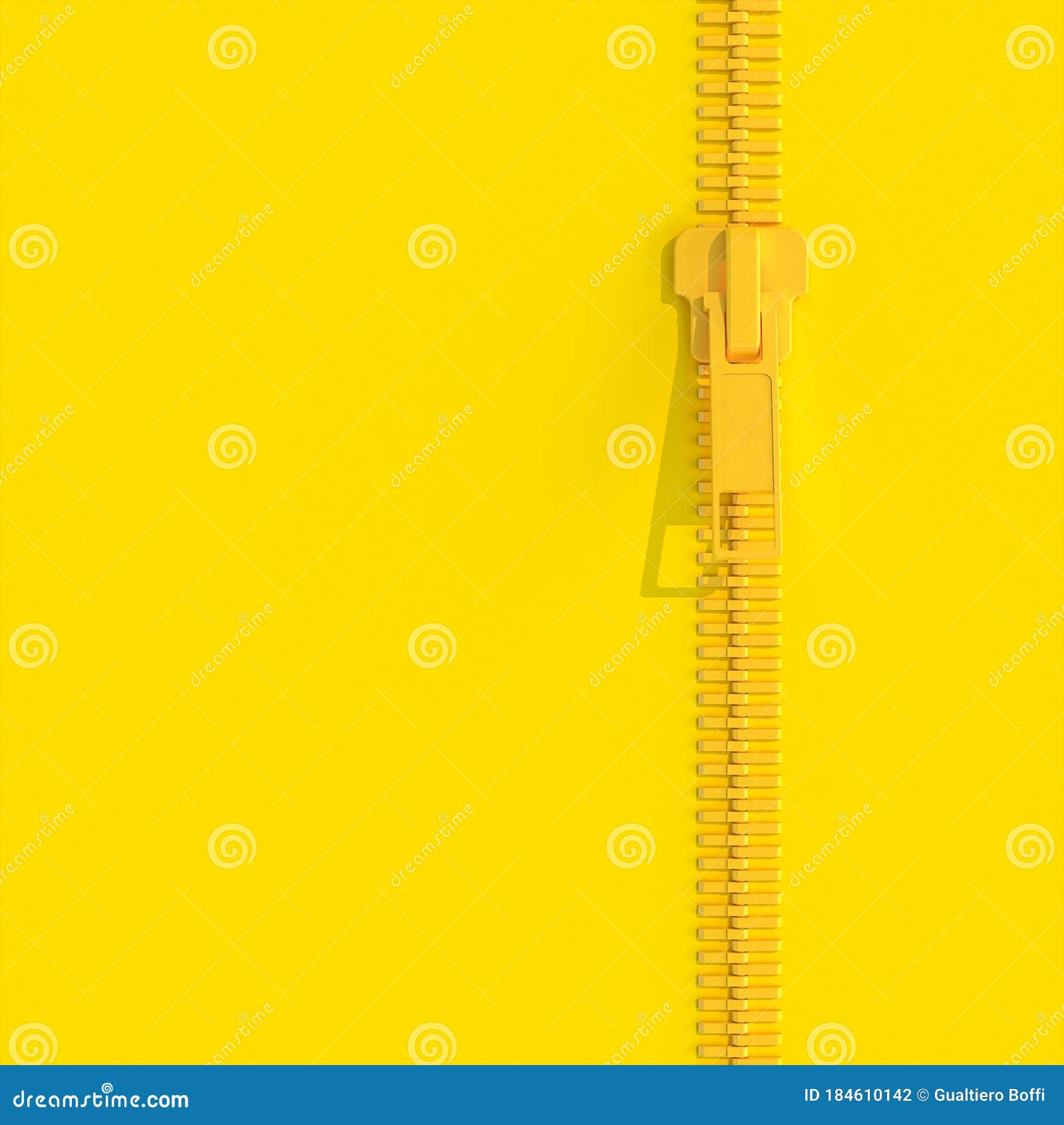Zipper 3d Render. Flat Lay Style Stock Illustration - Illustration of ...