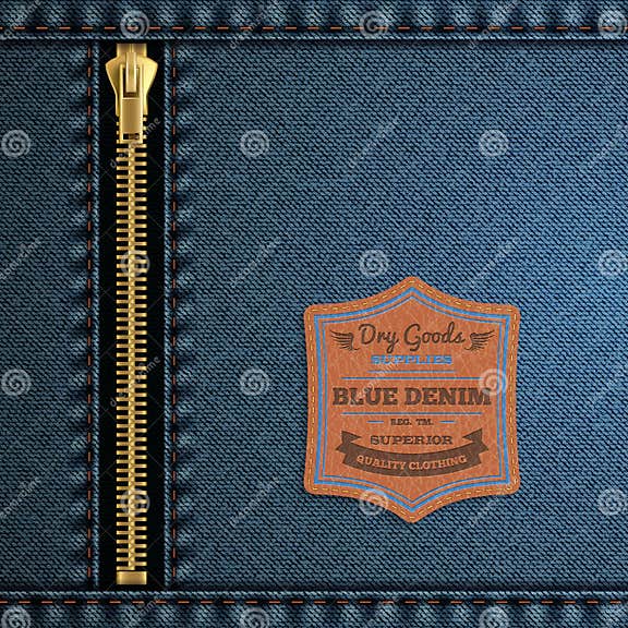 Zipper Denim Background stock vector. Illustration of clothing - 68305957