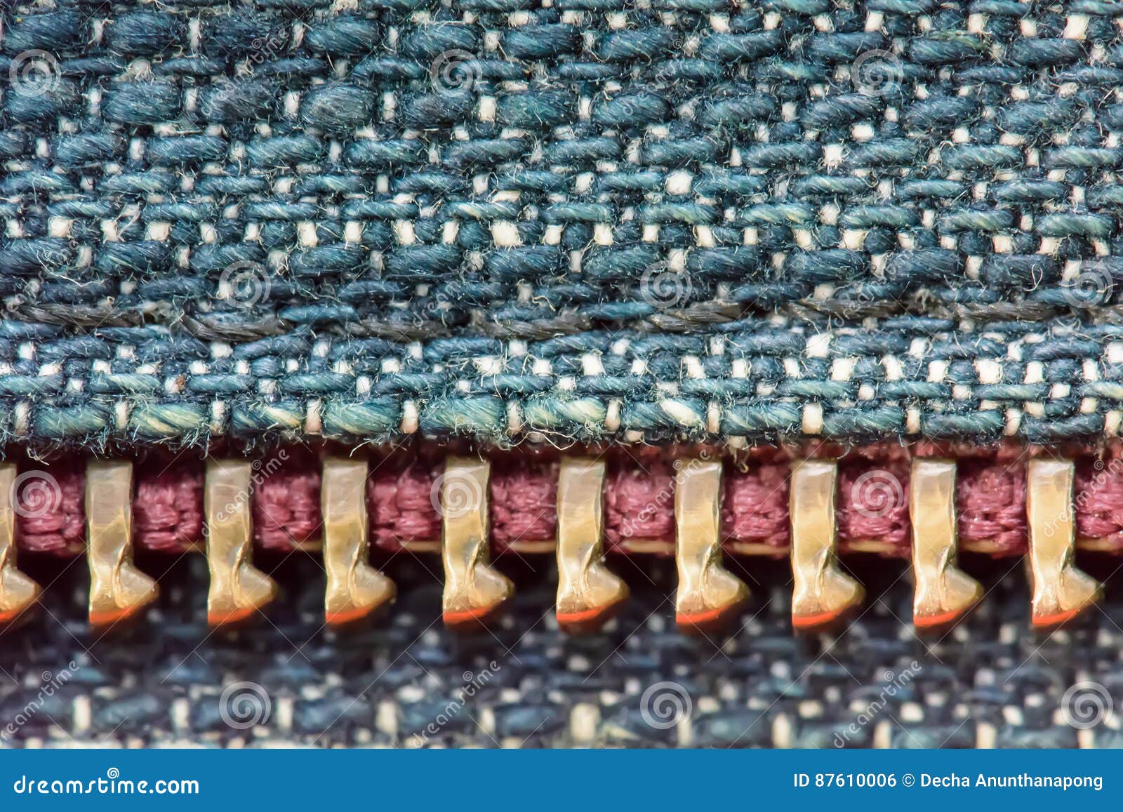 Zipper on the Denim Texture Stock Photo - Image of stitch, jacket: 87610006