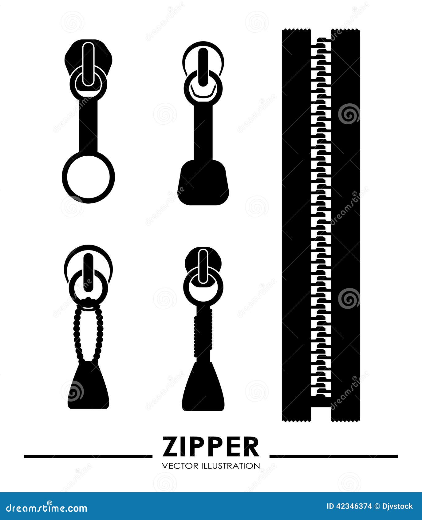 Zipper design stock vector. Illustration of fashion, white - 42346374