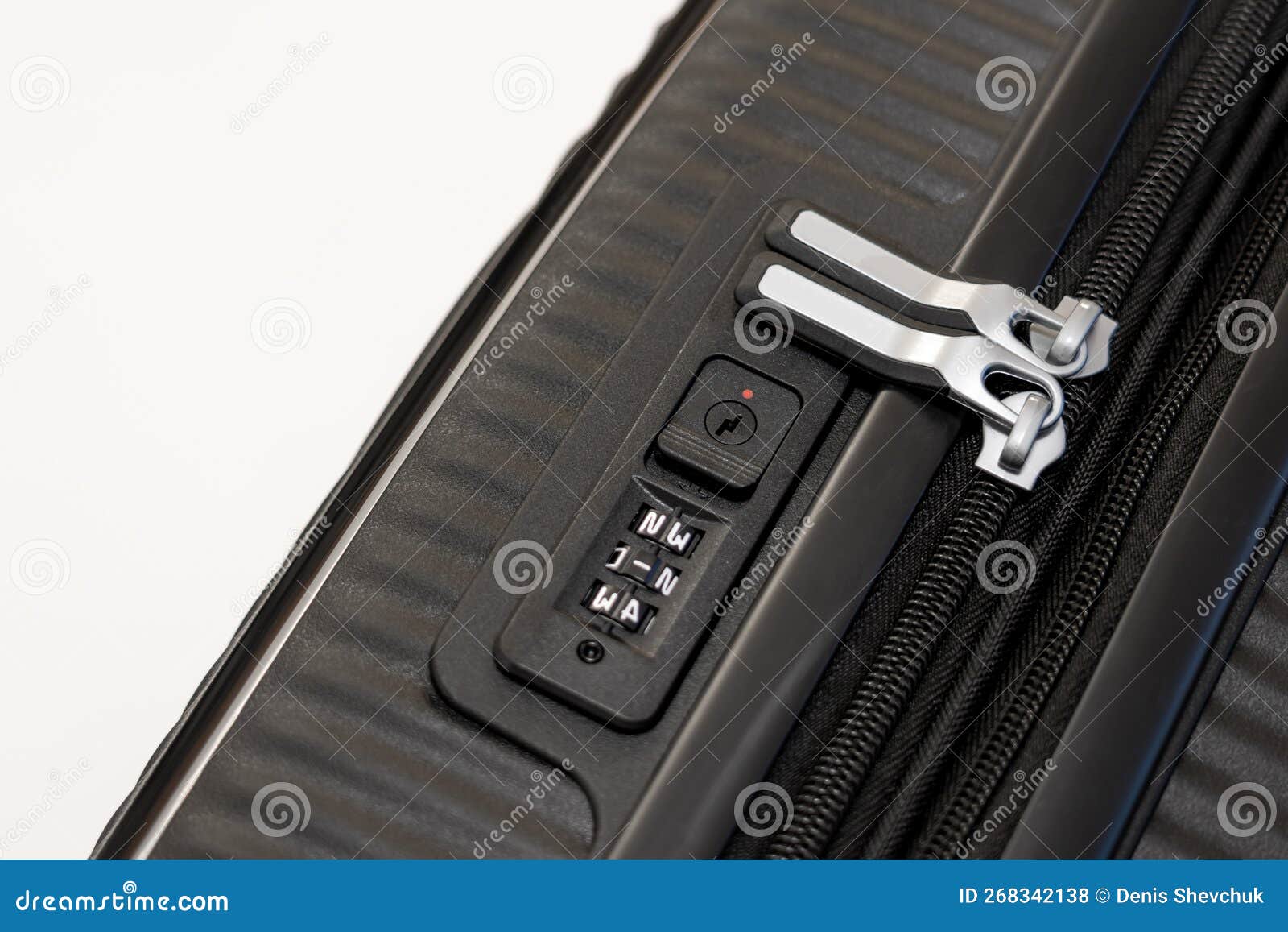 Zipper and Digital Lock on the Suitcase with Space for an Inscription ...