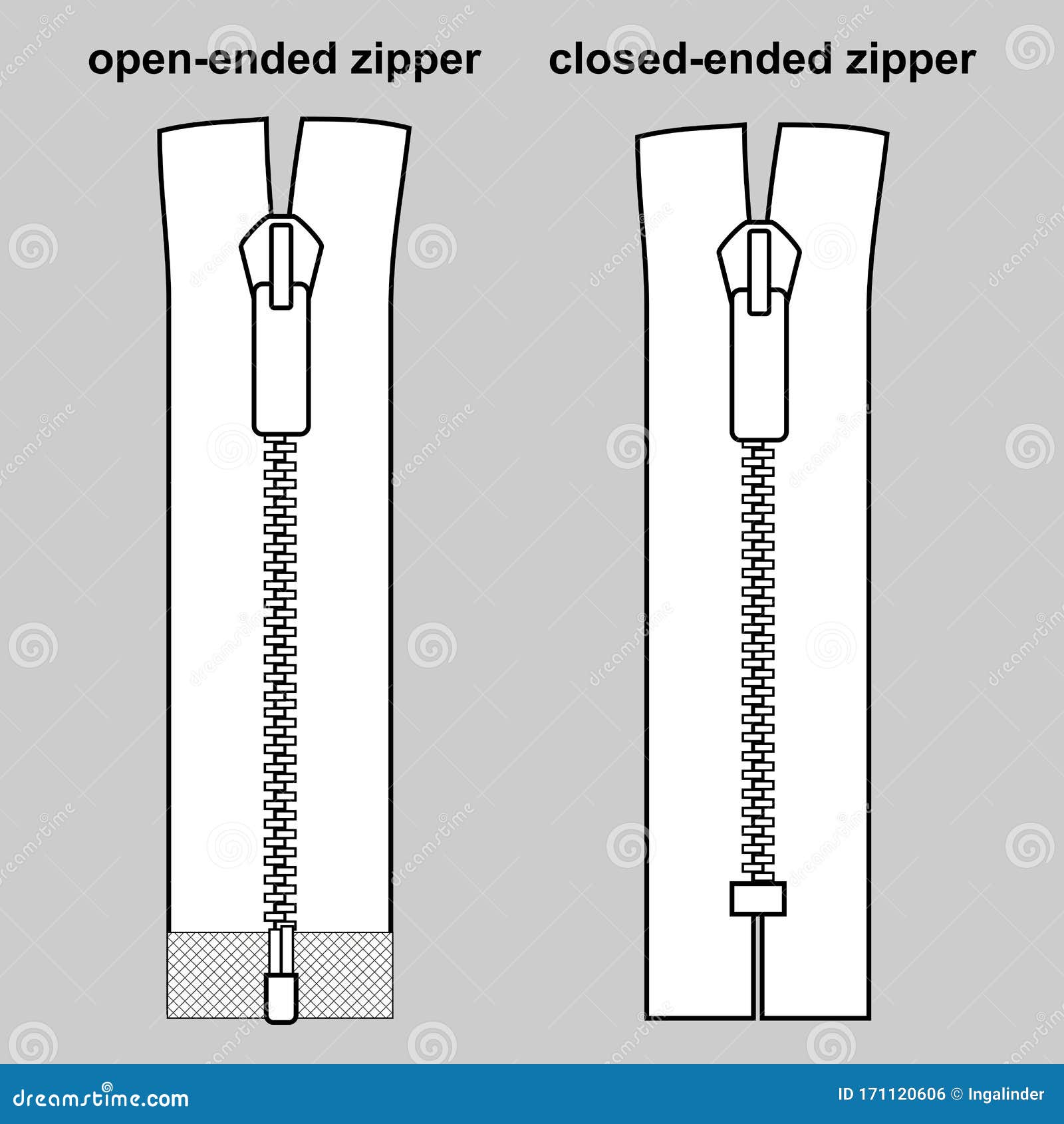 Zipper Dimension Vector Isolated on Black Background. Stock Vector ...