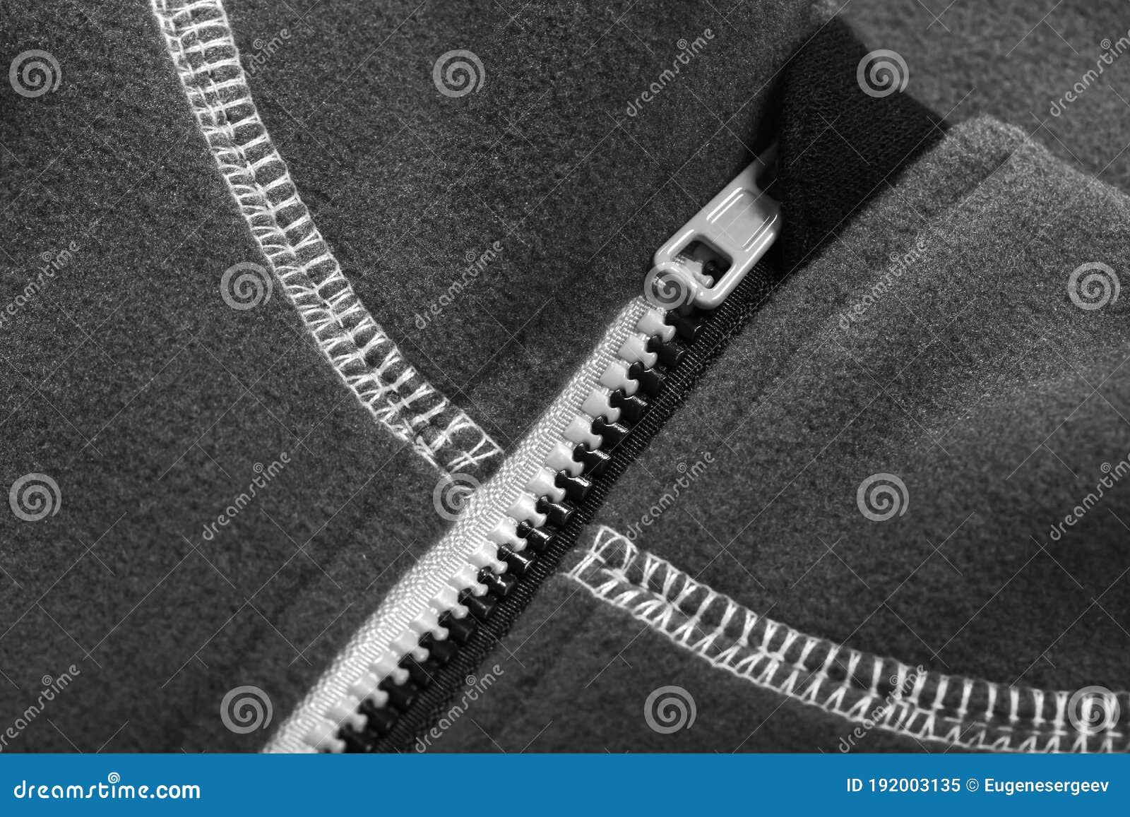 Zipper of a Fleece Jacket, Close-up Stock Image - Image of fleece ...