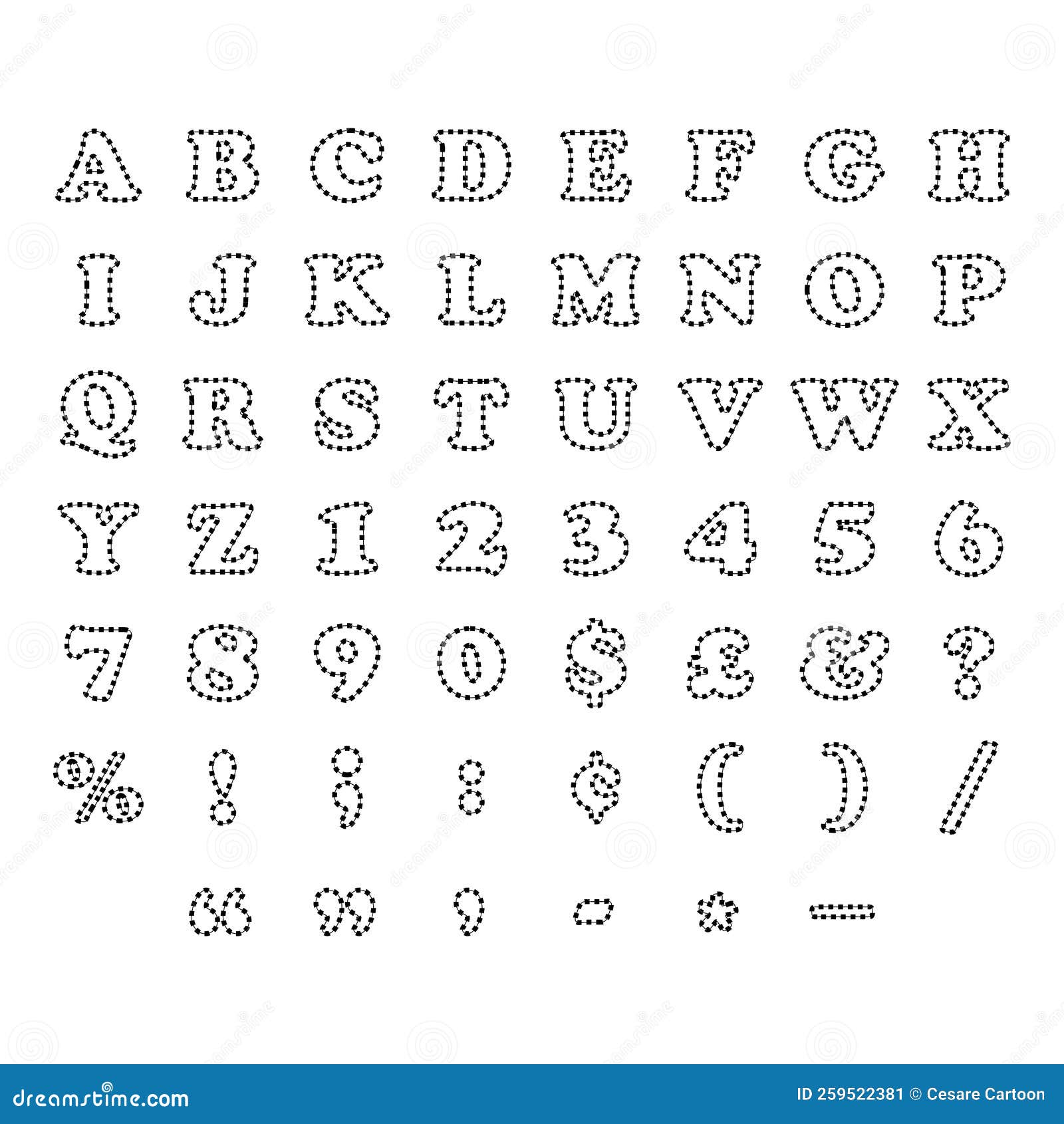 Zipper font set stock vector. Illustration of font, simple - 259522381