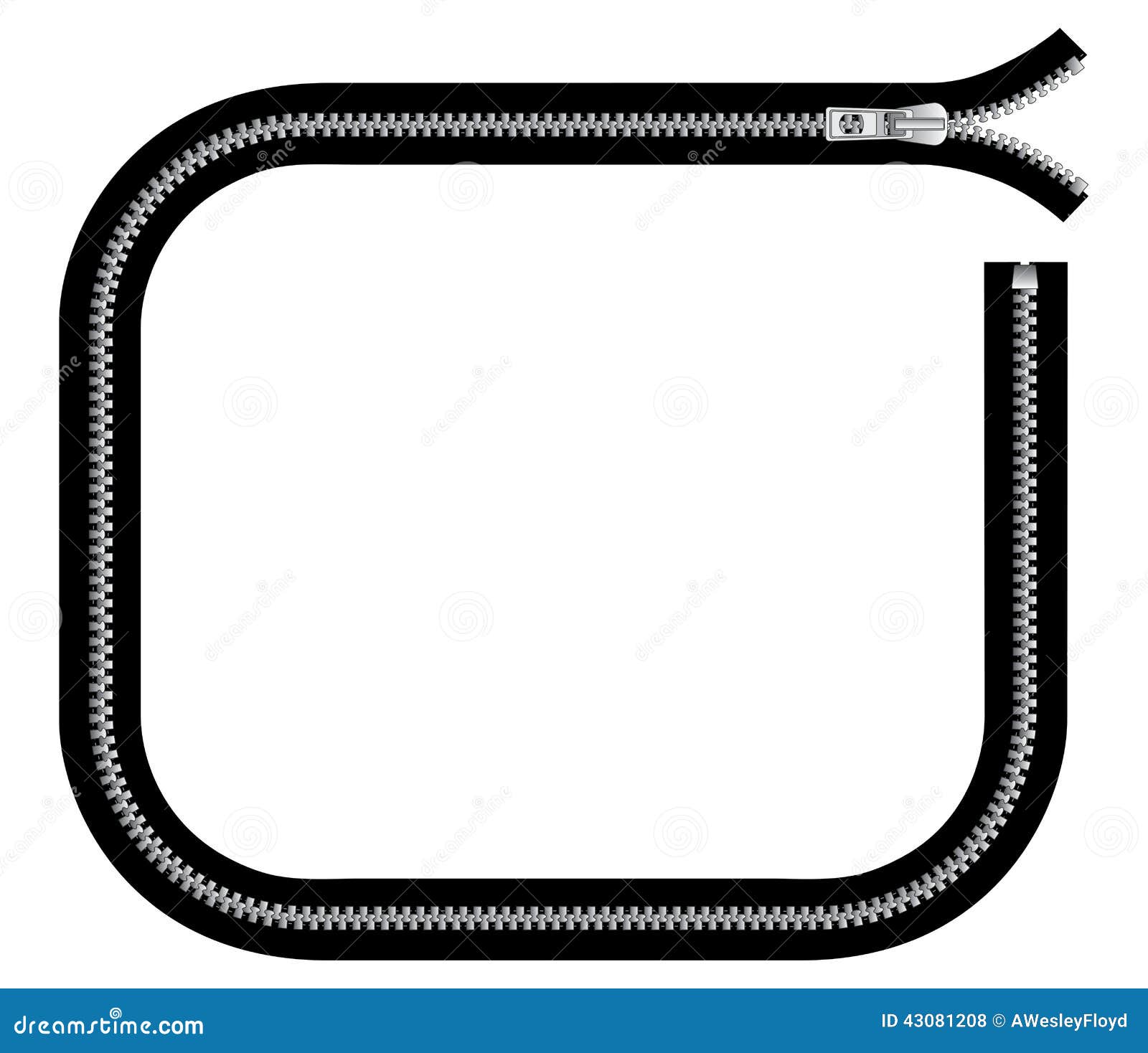 Zipper Frame stock vector. Illustration of open, tailor - 43081208
