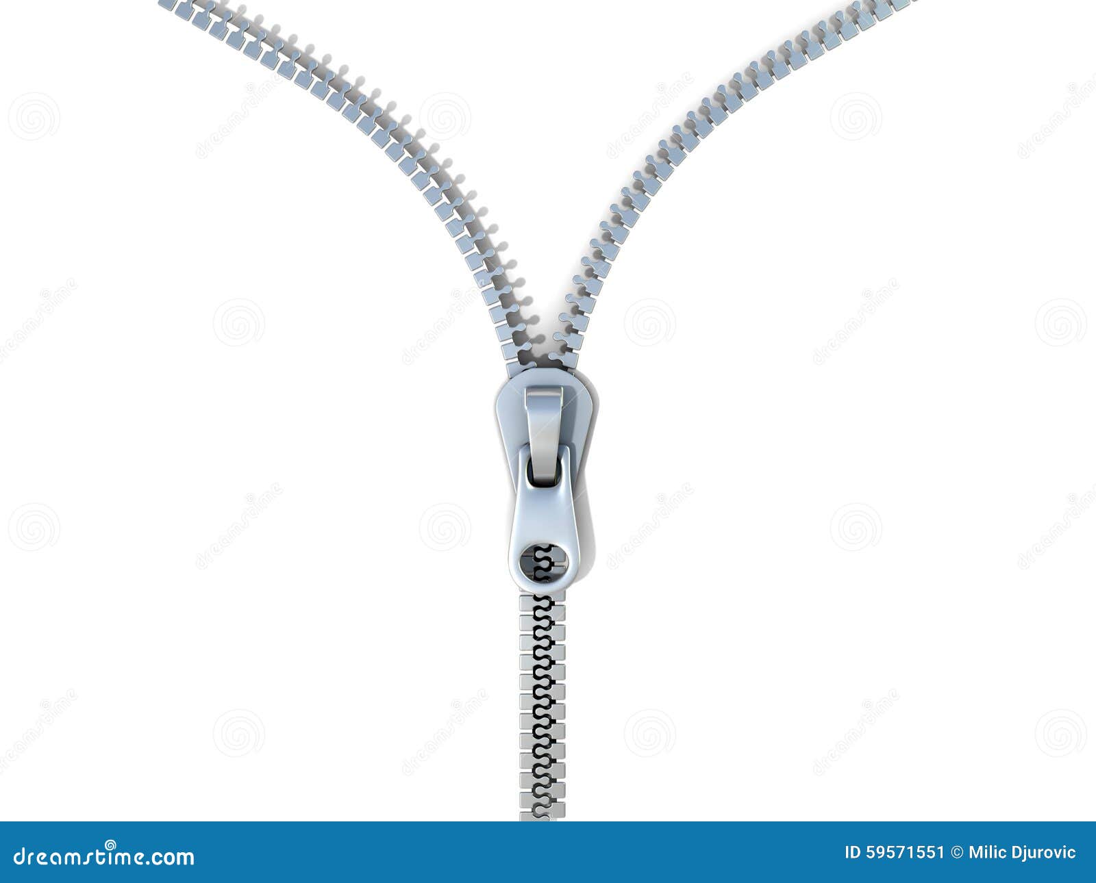 Zipper. Front view stock illustration. Illustration of fastening - 59571551
