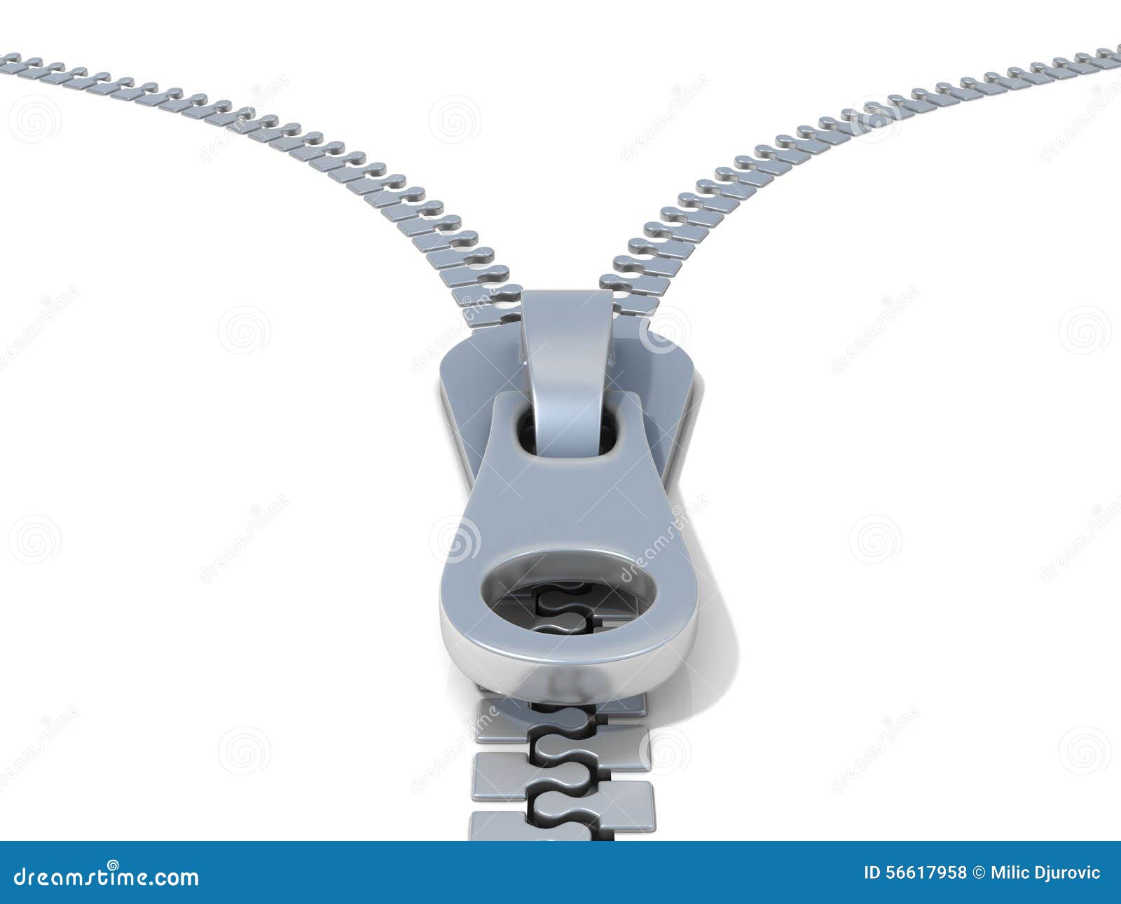 Zipper. Front view stock illustration. Illustration of attached - 56617958