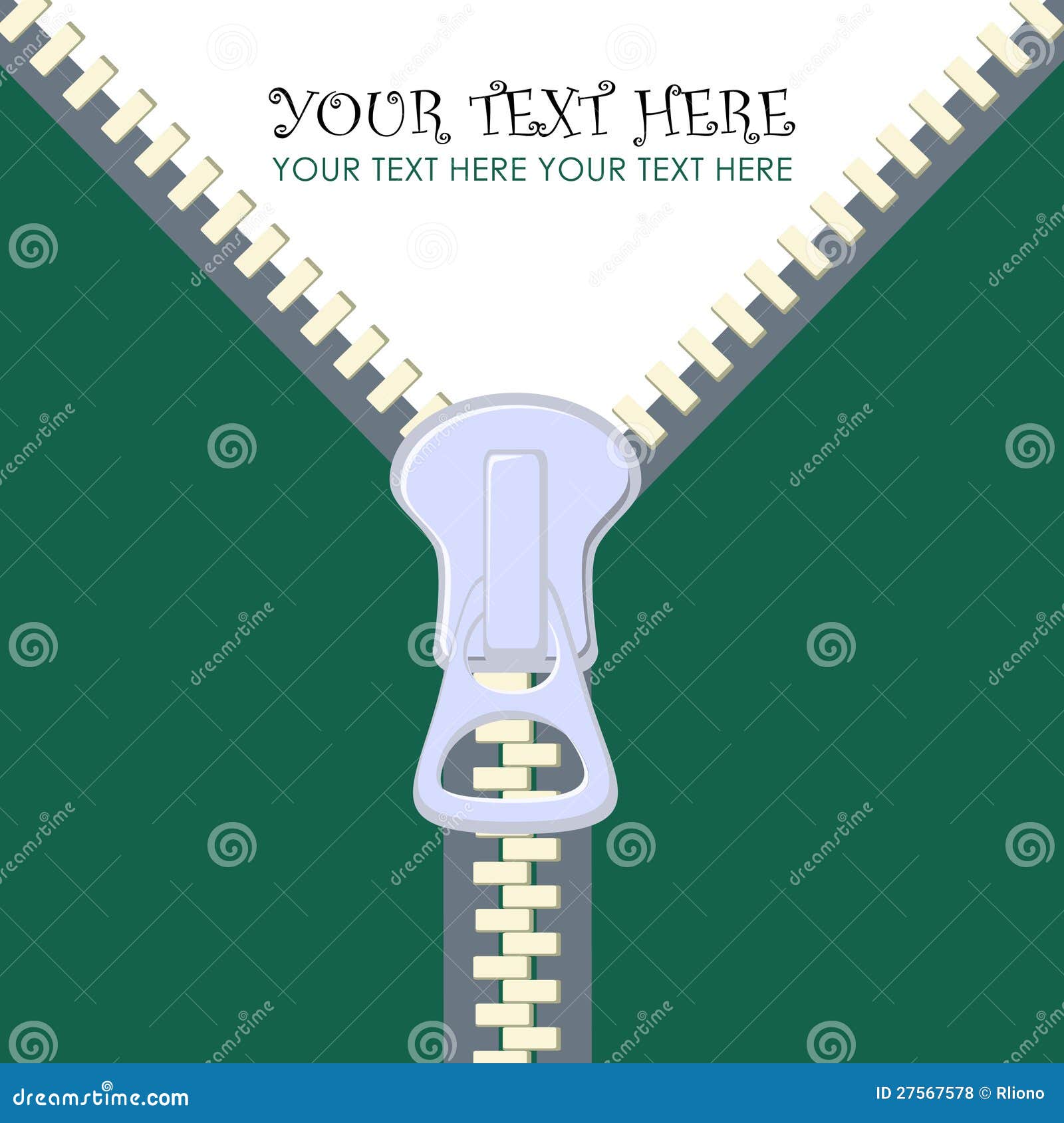 Zipper greeting card. stock vector. Illustration of silver - 27567578