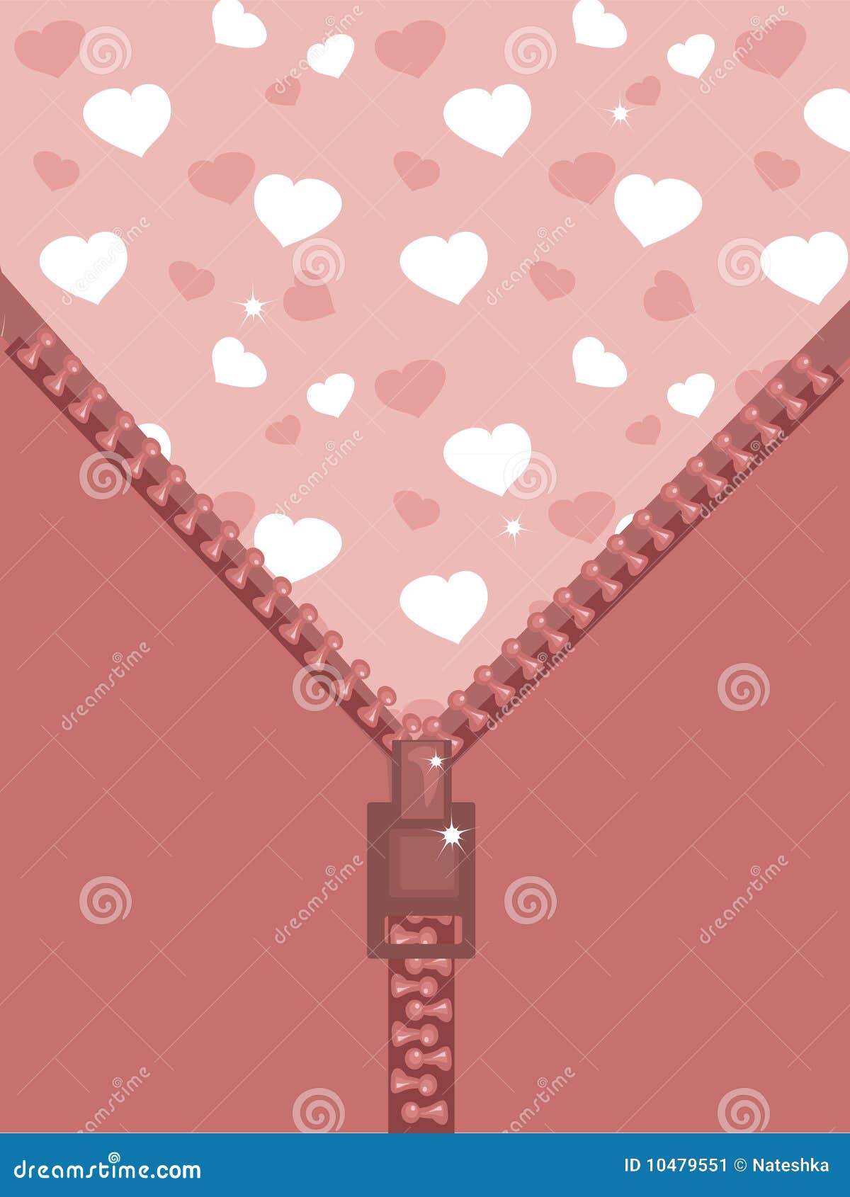 Zipper with hearts stock vector. Illustration of girl - 10479551
