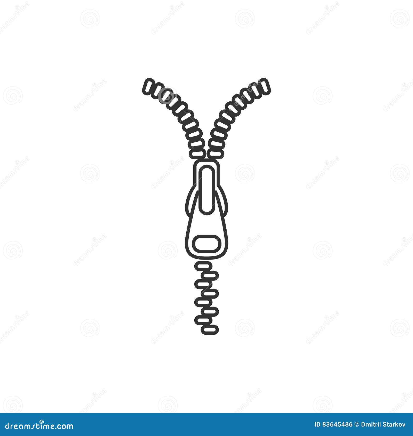 Zipper Icon or Logo Line Art Style. Stock Vector - Illustration of sign ...