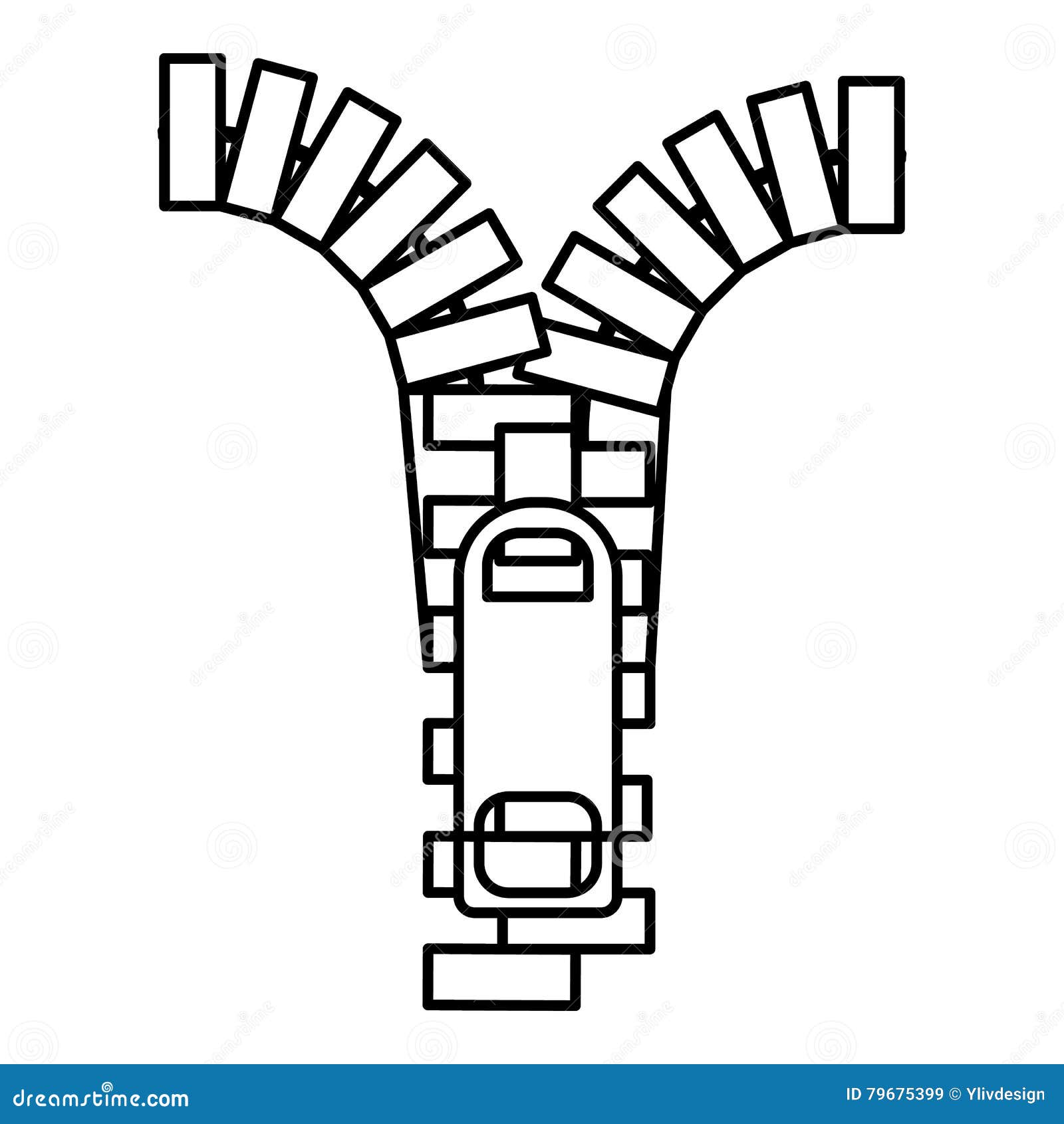 Zipper icon, outline style stock vector. Illustration of accessibility ...